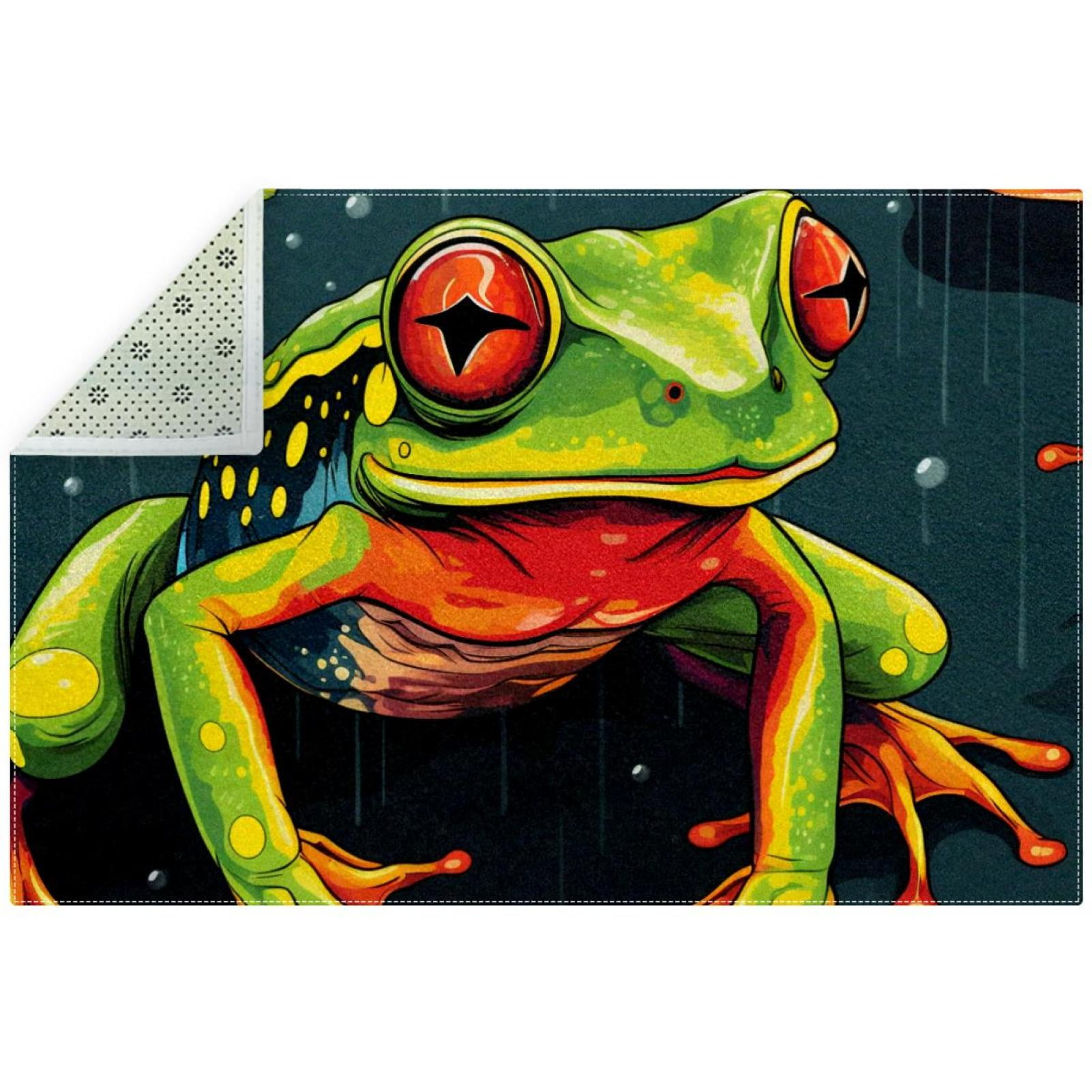 Frog Elegant Polyester Indoor Rug - Soft Floor Mat with Right-Angle ...