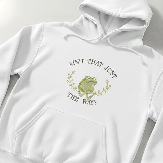 Frog Embroidery Hoodie, Cottagecore Aesthetic Sweatshirt, Botanical ...