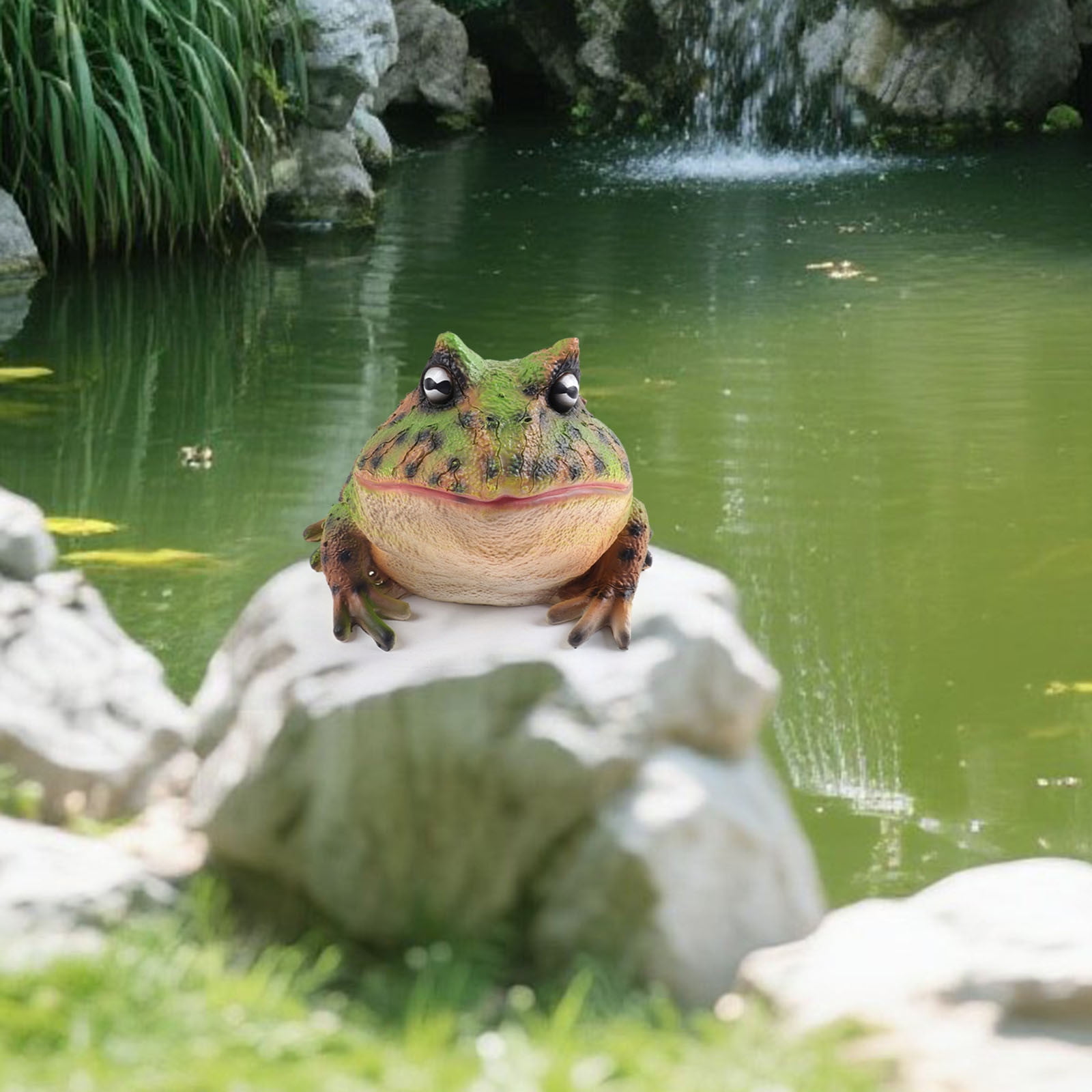 Frog Figurine Resin Funny Landscape 7.28x7.08x5.3'' Portable Ornament ...