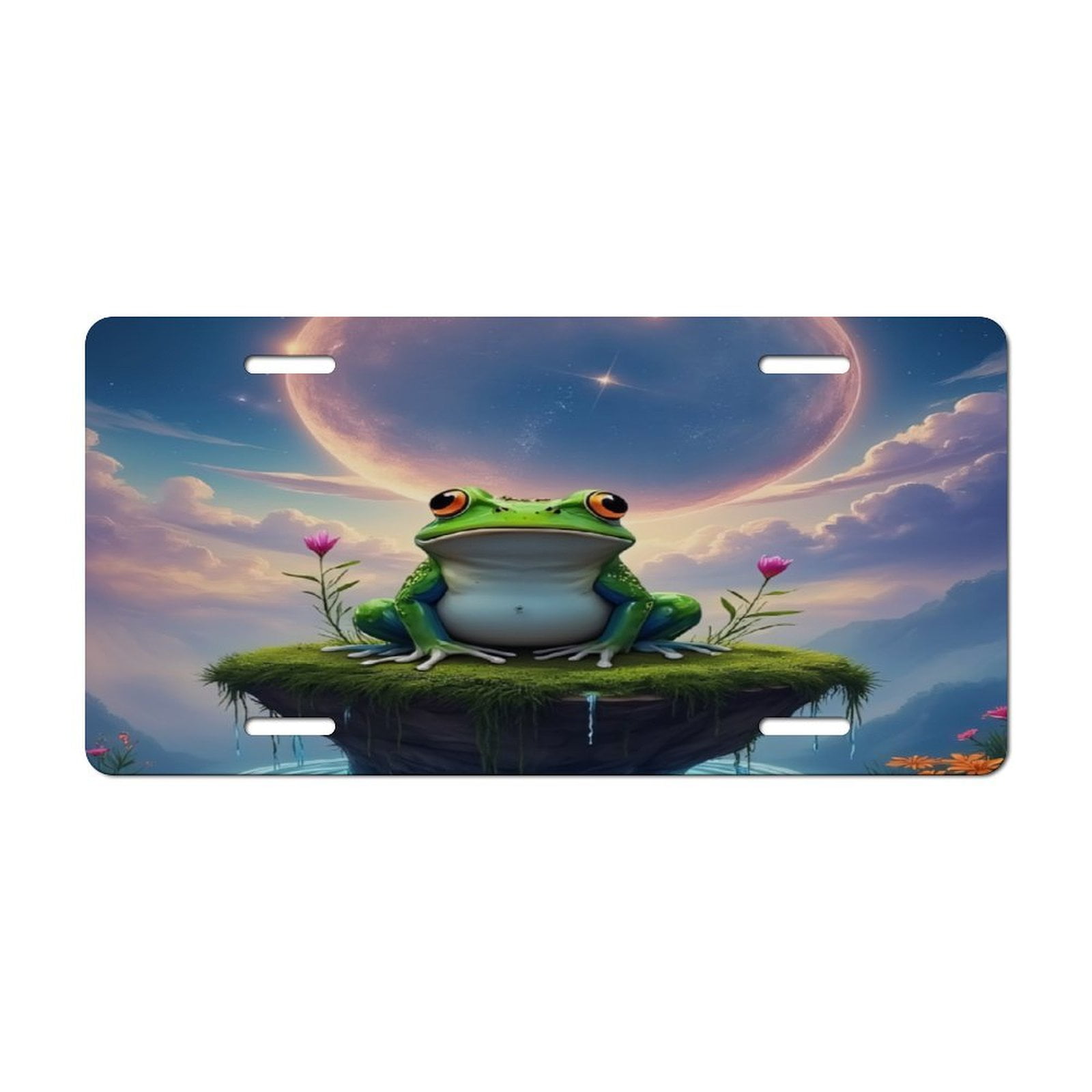 Frog on Floating Island Car Decorative Front License Plate,Vanity Tag ...