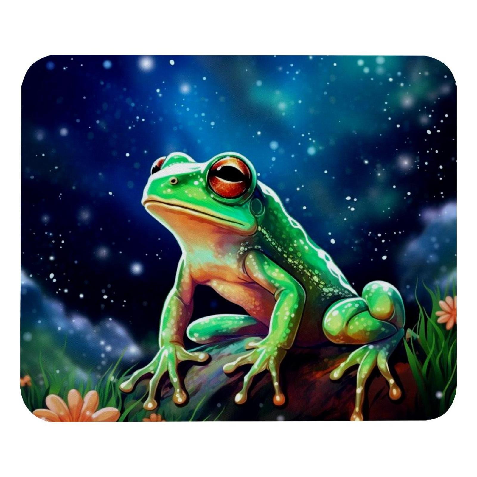 Frog Flower Starry Sky Mousepad, Non-Slip Mouse Pad, Office Desk Mat, Jiaji Cloth Desk Blotter ...