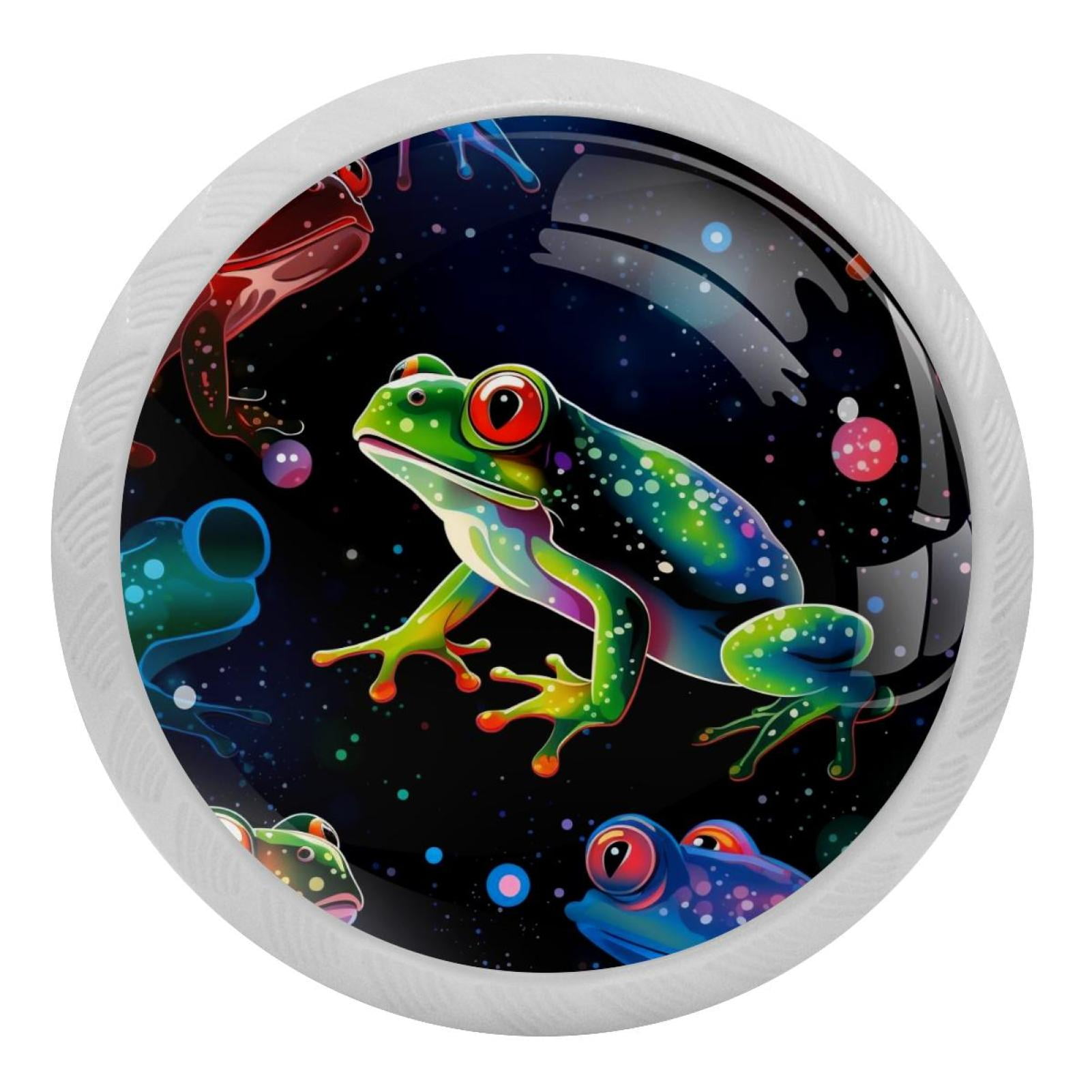 Frog Fluorescent Drawer Pulls with Screws: Round 4-Pack Glow-in-the ...