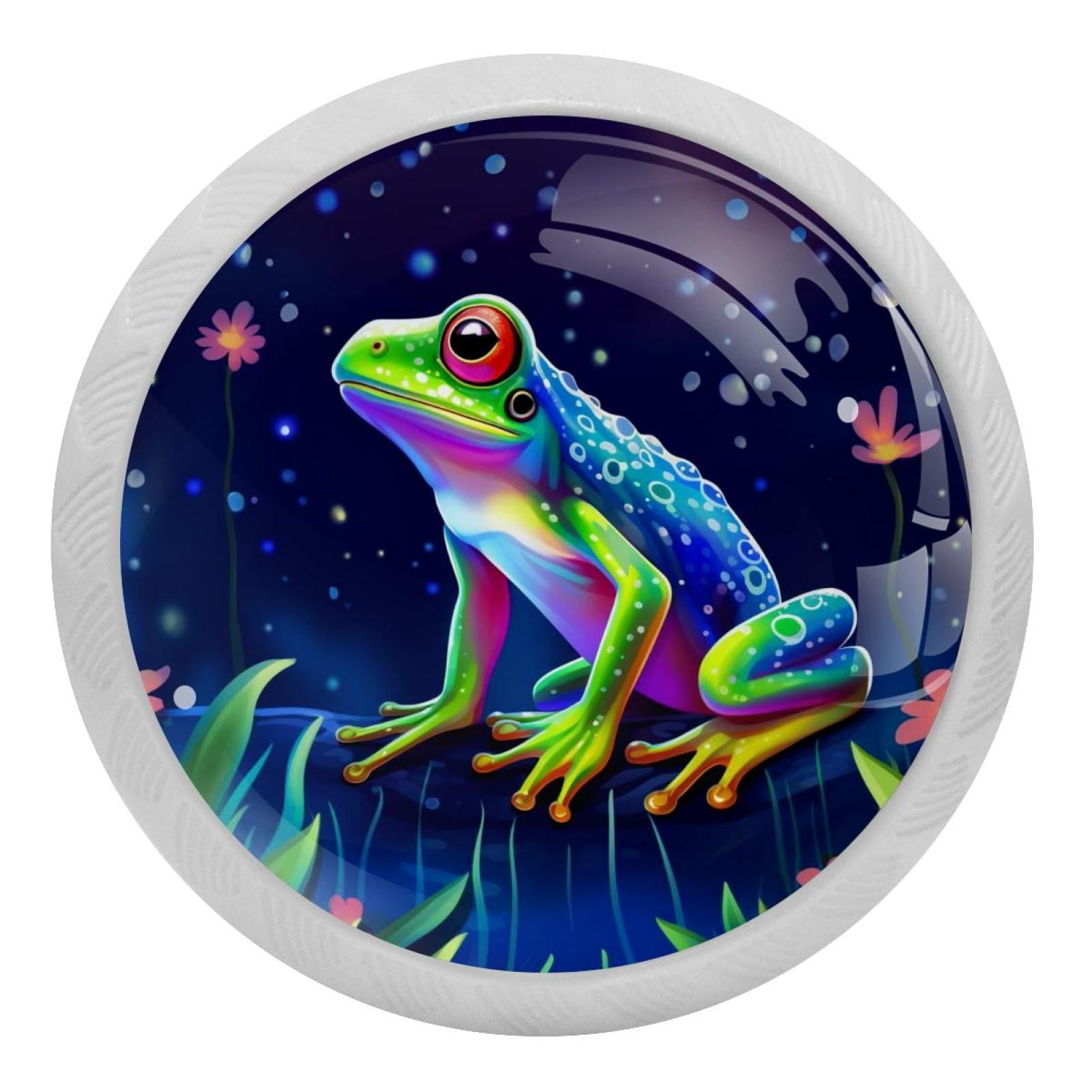 Frog Fluorescent Drawer Pulls with Screws, Round 4-Pack, Glow-in-the ...