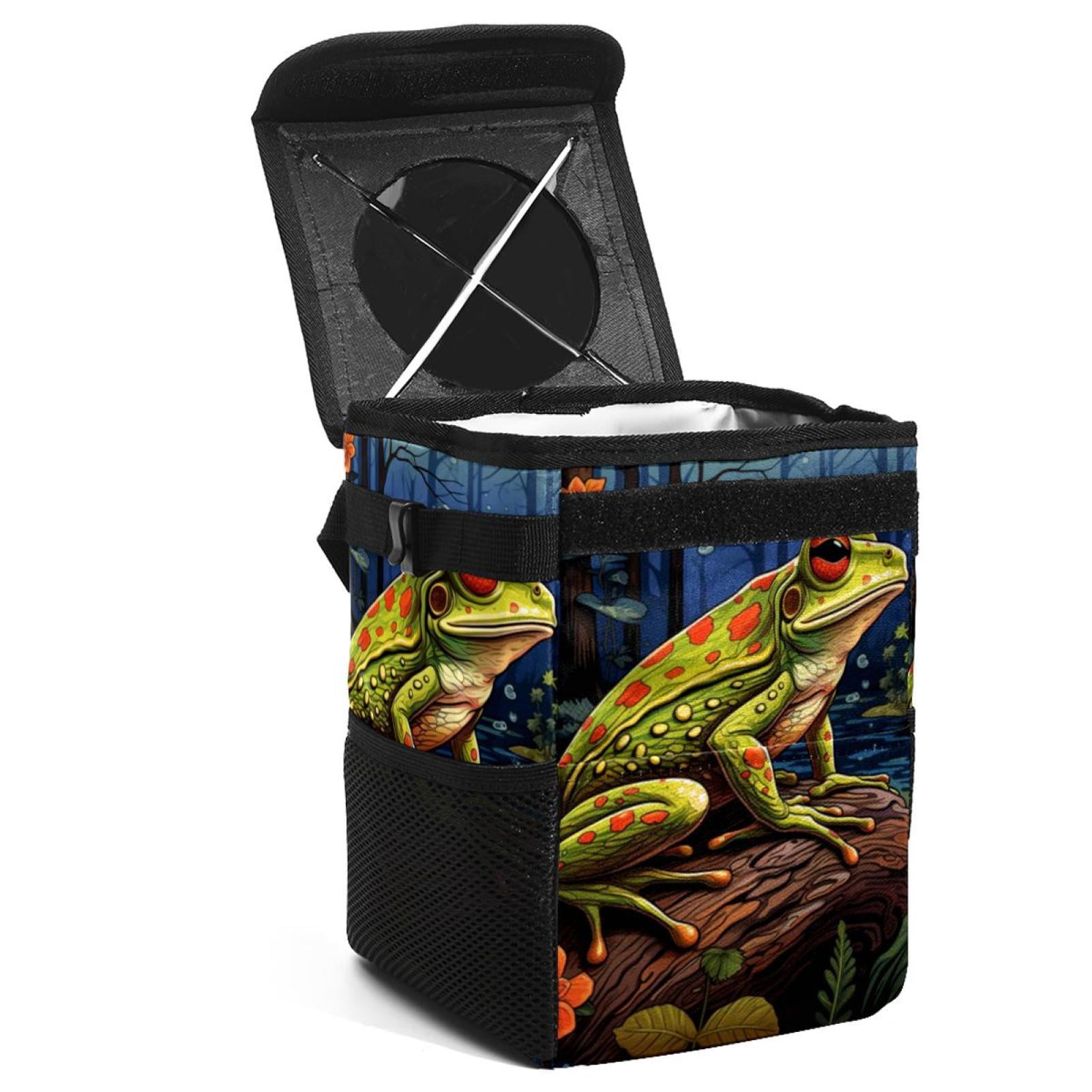 Frog Foldable Car Trash Can with Lid, Leak-Proof, Hanging Storage Bag ...