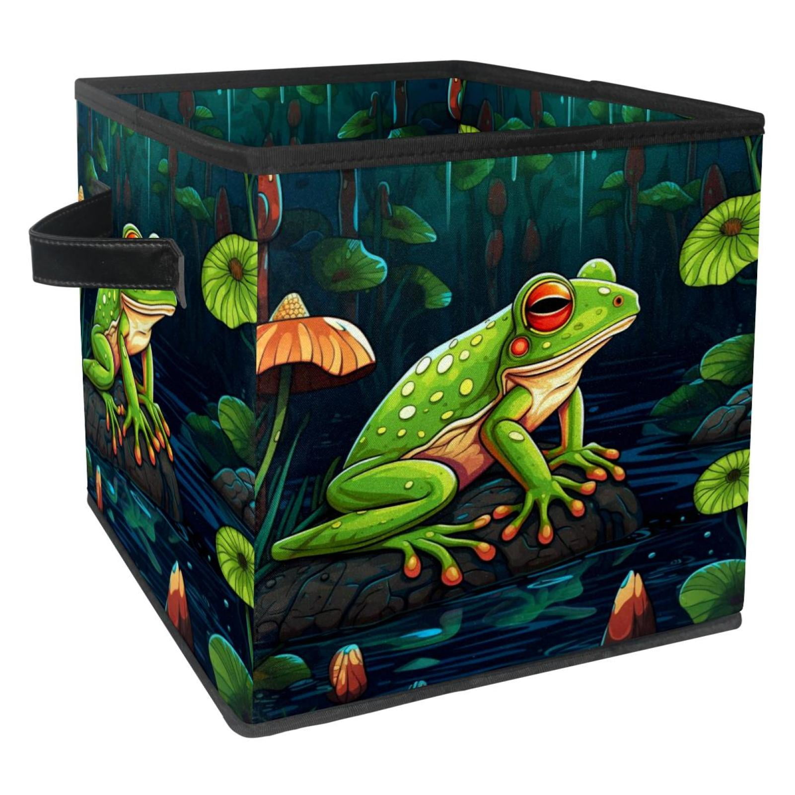 Frog Foldable Clothes Storage Toy Box Storage Basket with Handle 10.8 ...