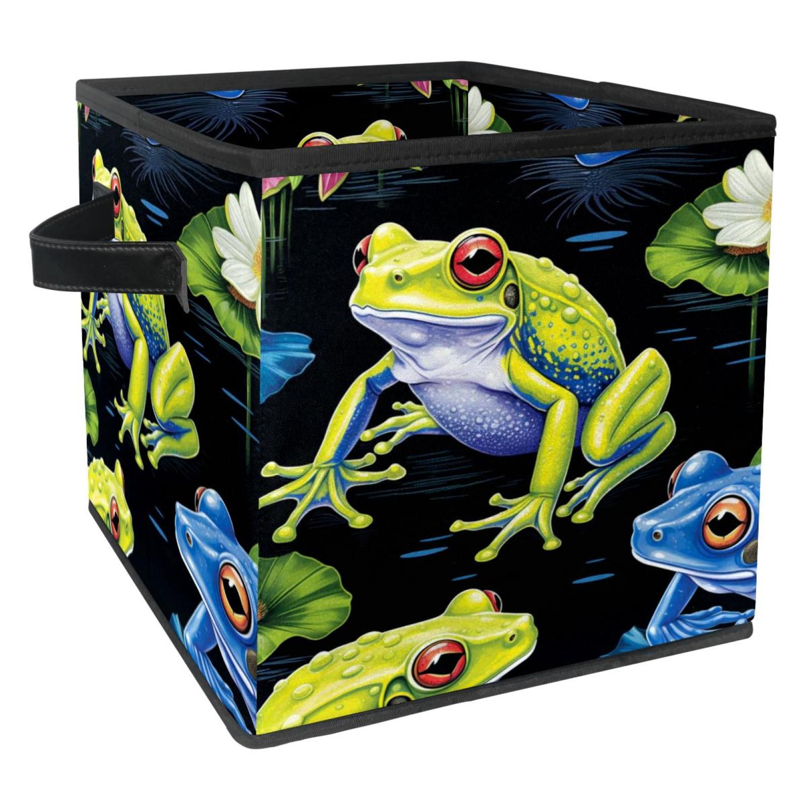 Frog Foldable Clothes Storage Toy Box Storage Bin with Handle, 10.8"x10 ...