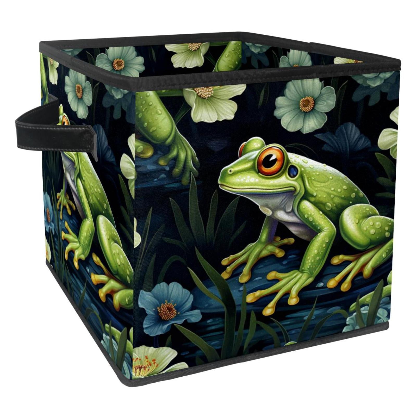 Frog Foldable Cube Organizer with Handle, 10.8"x10.5"x10.6", Large ...