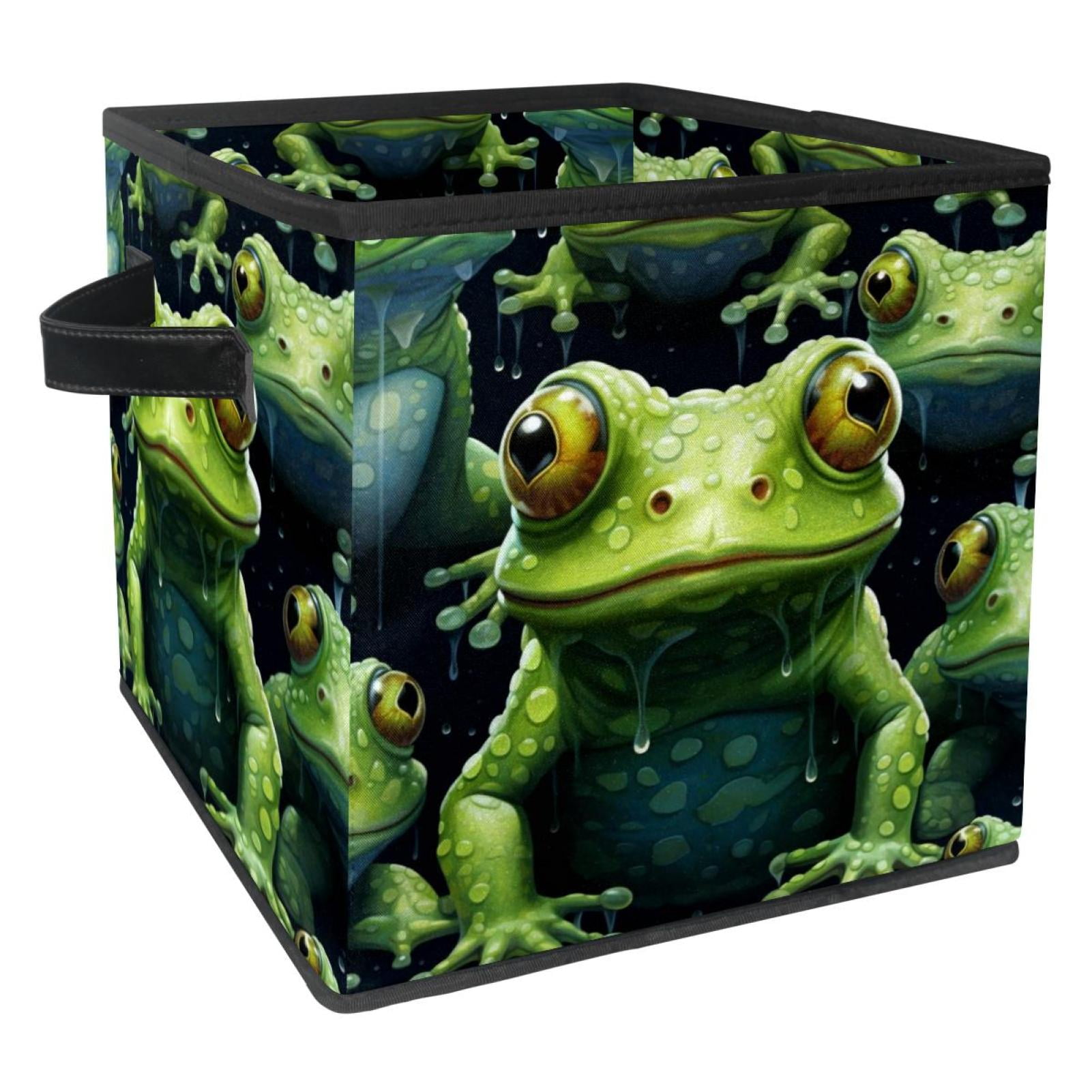 Frog Foldable Storage Bin with Handle, 10.8"x10.5"x10.6", Large ...