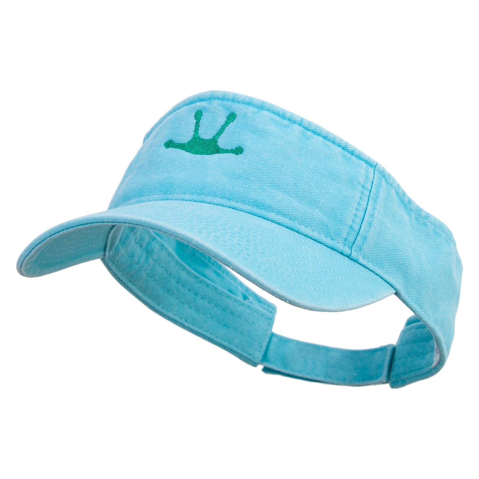Frog Footprints Embroidered Washed Pigment Dyed Cotton Twill Visor ...