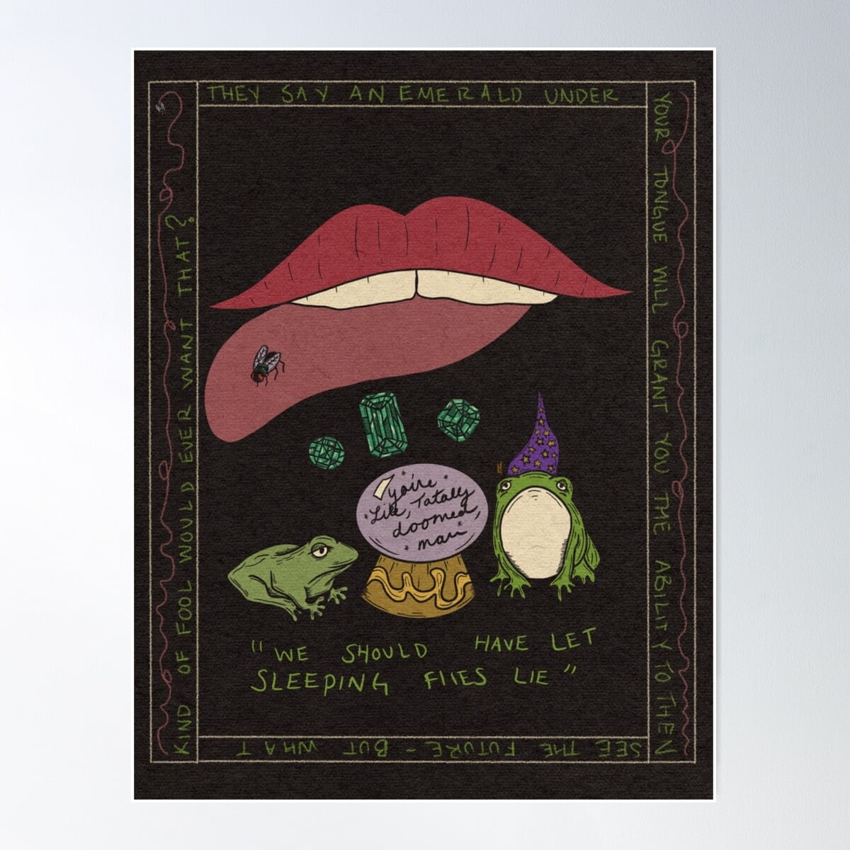 Frog Fortune Tellers Poster Wall Art, Modern Wall Decor For Living Room ...