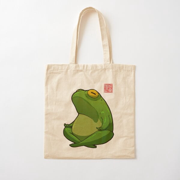 Frog, Frogs, Cute, Yoga, Sukhasana, Round, Cottagecore, Dinghuart, Ding ...