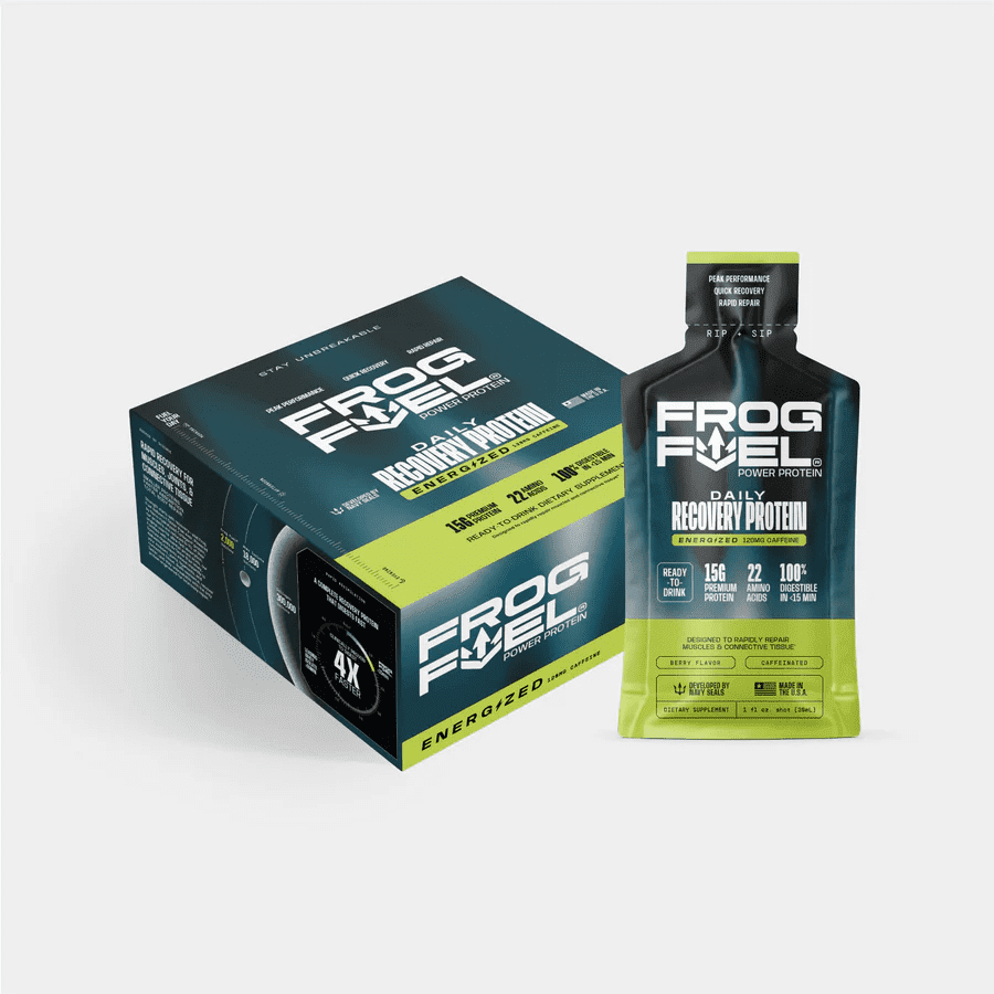 Free Shipping! Frog Fuel Power Energized Liquid Protein Shots with 80mg Caffeine, 15g Nano ...