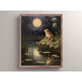 Frog Under The Full Moon Art Print, Dark Cottagecore Frog Painting ...