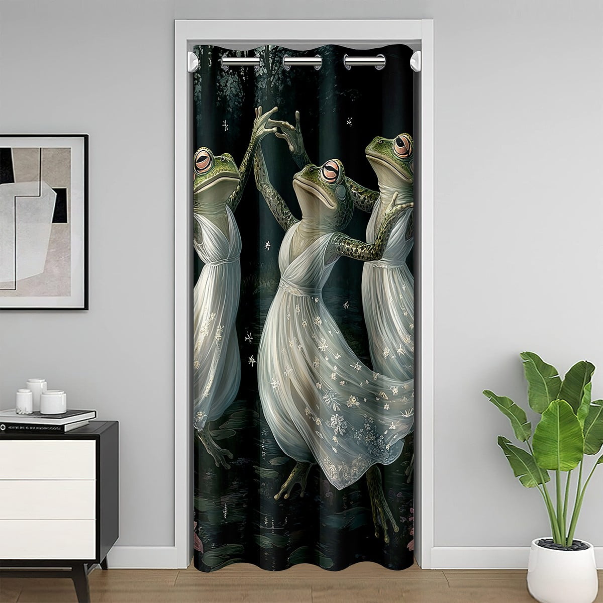 Frog Funny Doorway Curtain 1 Panel 80"x52", Ballet Dance Cute Wild ...