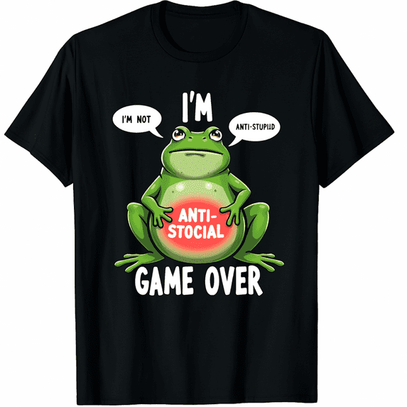 Frog Game Funny Meme Do Not Look at The Frog Graphic Black T-Shirt for ...