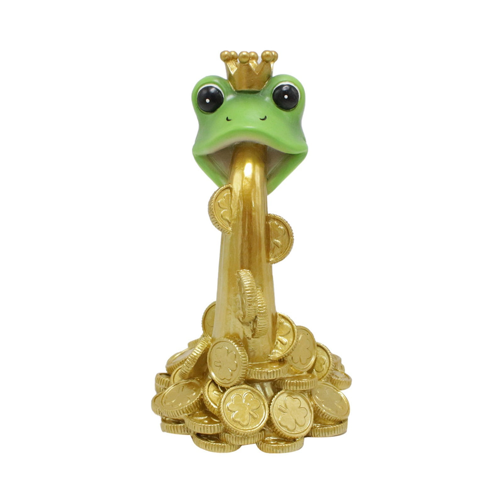 Frog Garden Decor Resin Frog Spitting Shamrock Gold Coins Figurine with ...