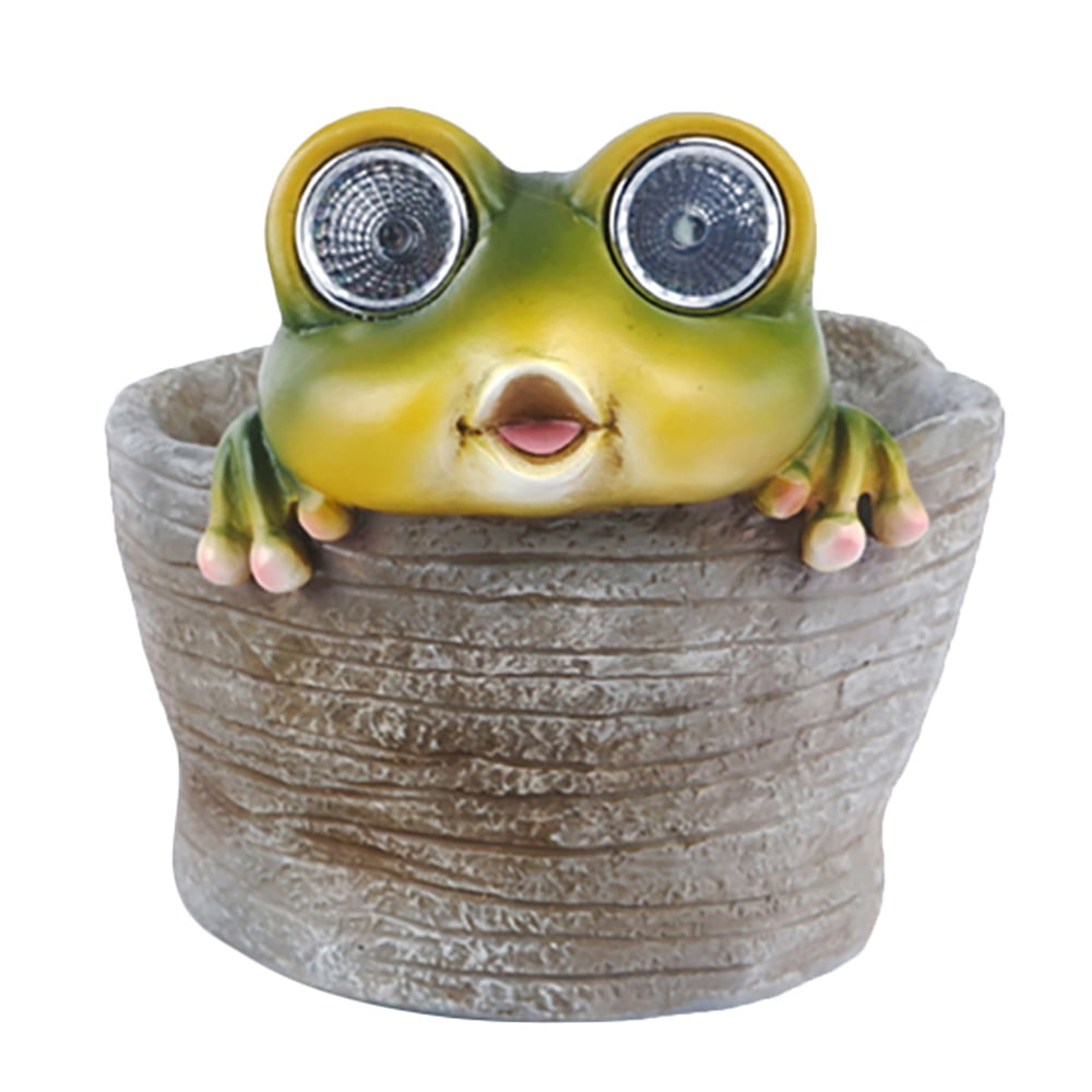 Frog Garden Decor Solar Frog Light Figurines Frog Shaped Statue S ...