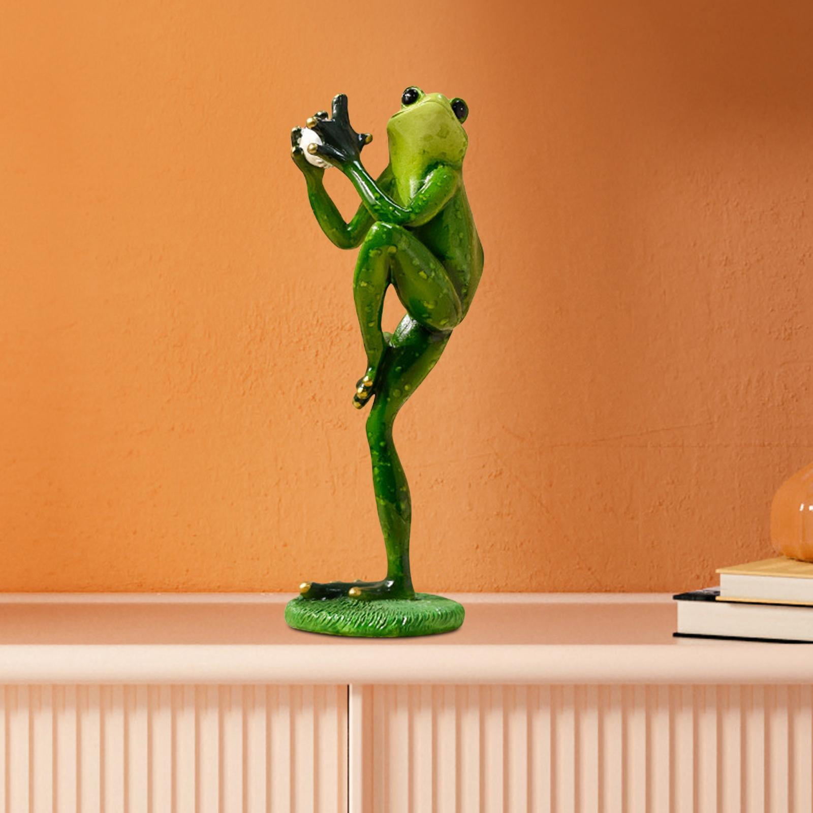 Frog Garden Statue Animal Sculpture Sports Decorative Bedroom Birthday ...