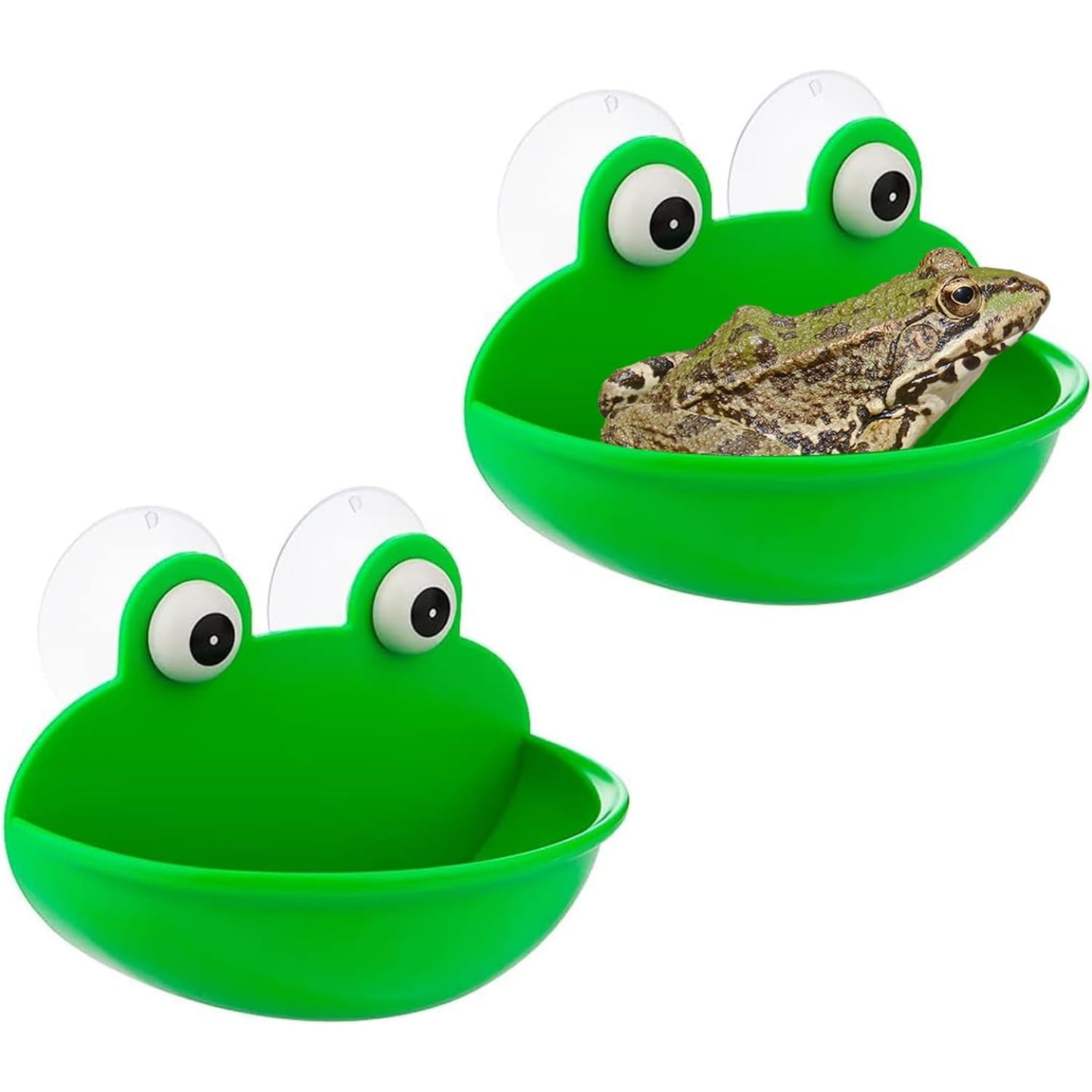 Frog Habitat with Suction Frog Tank Accessories Decor 2pcs（5×3.23×3 ...