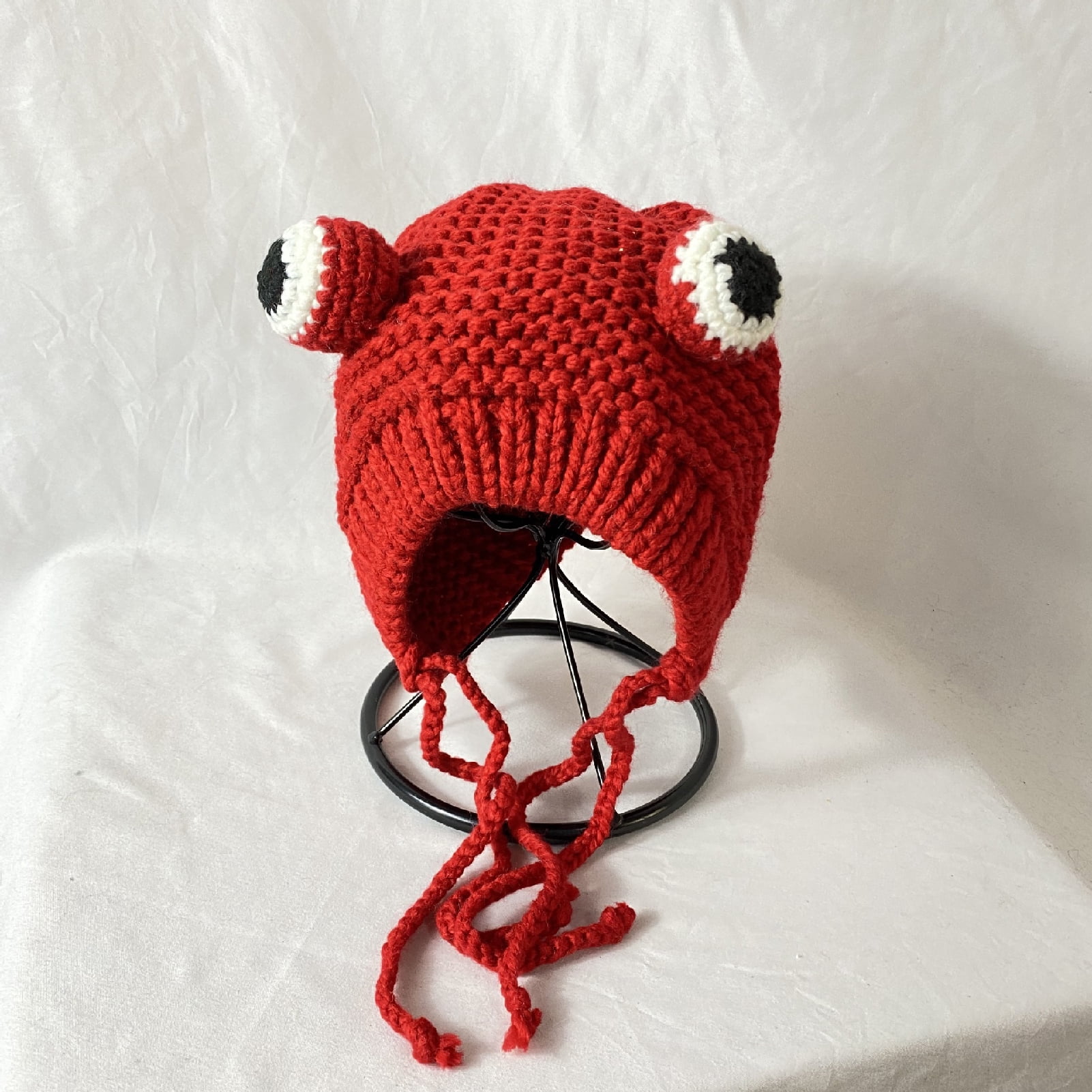 Frog Hat Beanie Cute Crochet Knitted Frog Hats Caps 3D Big Eyes Frog ...