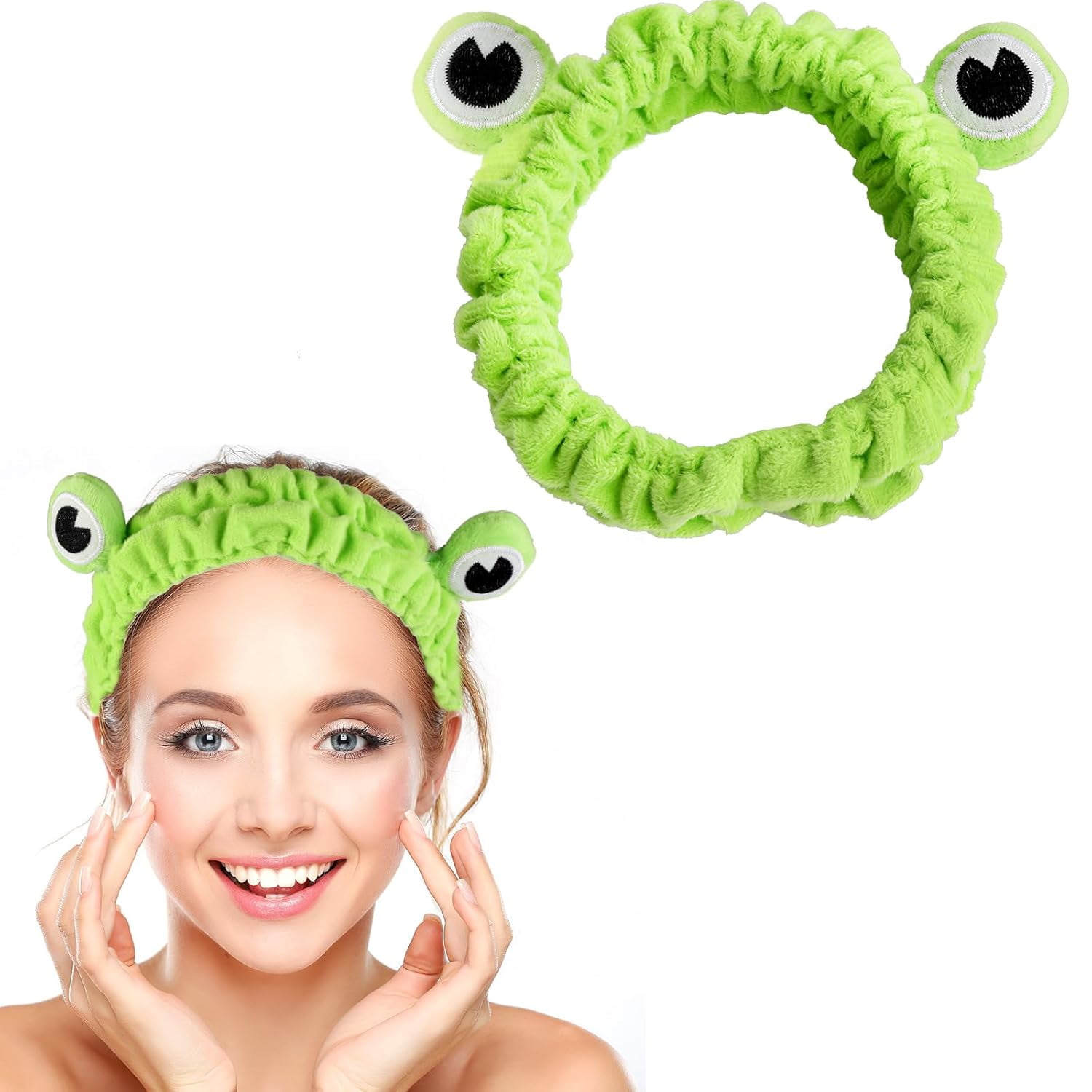 Frog Headband Makeup Headband Frog Eye Elastic Face Washing Hair Band ...