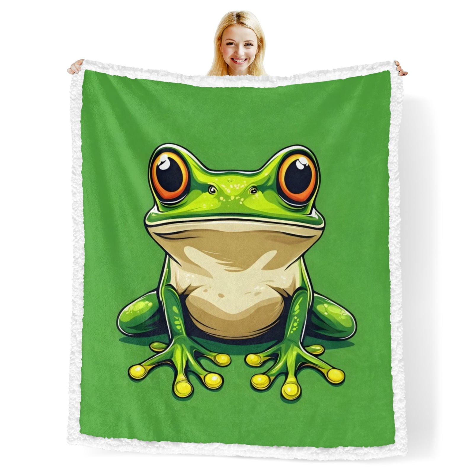 Frog High Definition Pattern 50 * 60 inch Flange Velvet Blanket ...