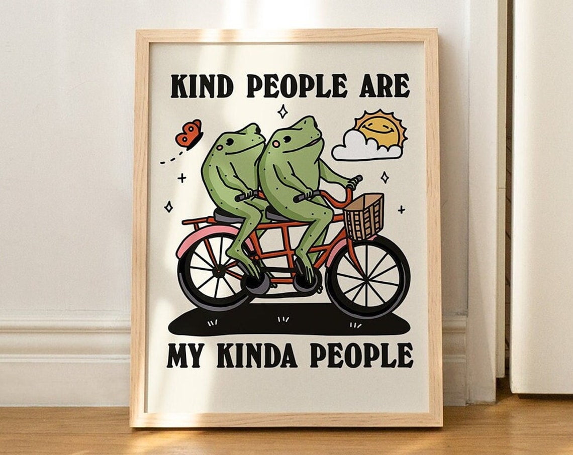 Frog Illustration Wall Print, Cheery Quote, Cute Toad Classroom Posters ...