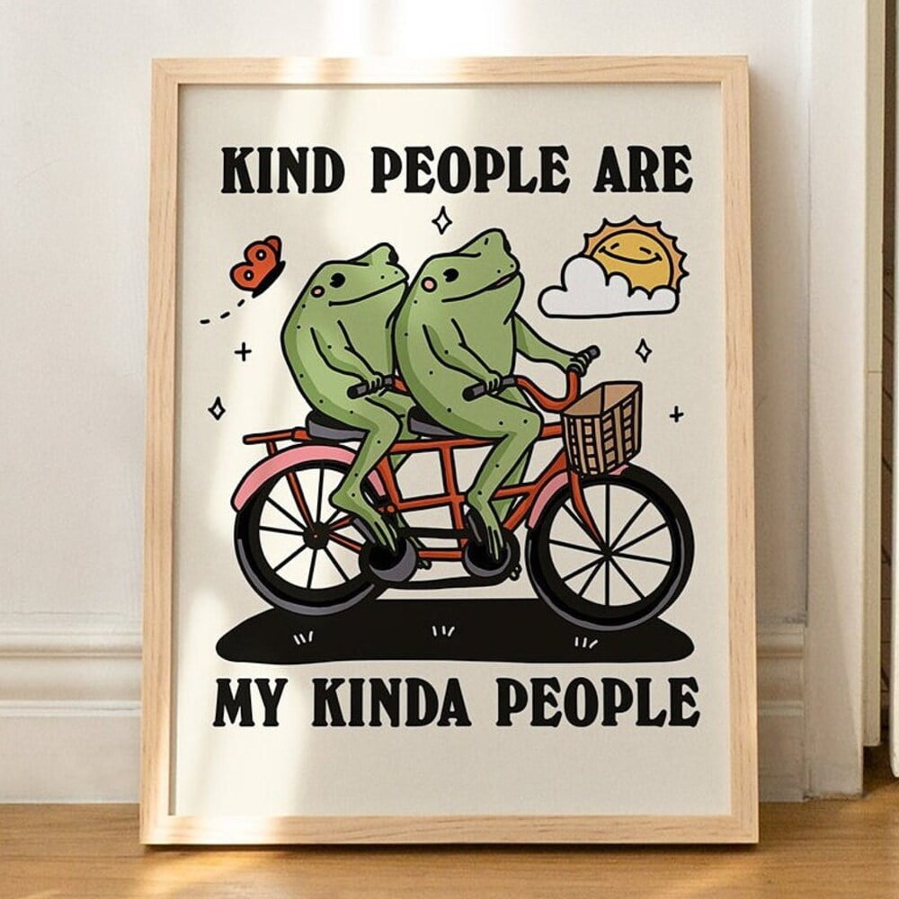 Frog Illustration Wall Print, Cheery Quote, Cute Toad Classroom Posters ...