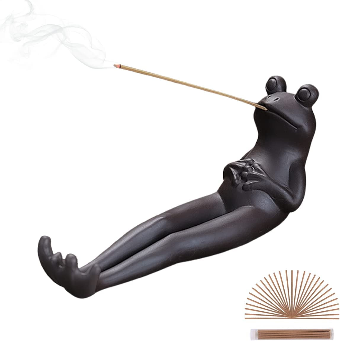 Frog Incense Stick Holder - Ceramic Insence Burner Ash Catcher, Insense ...
