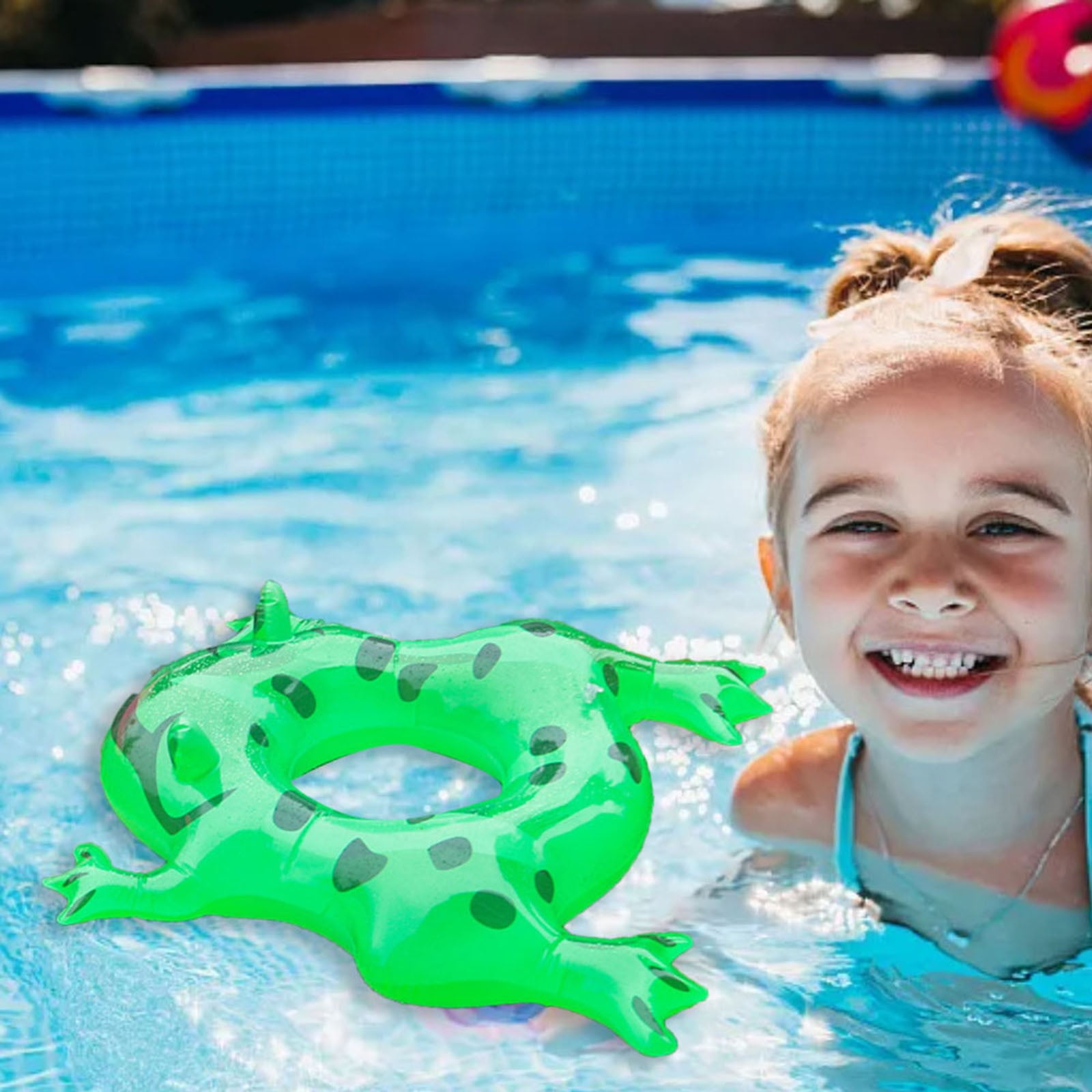 Frog Inflatable Swimming Ring for Kids, PVC Underarm Pool Float with ...