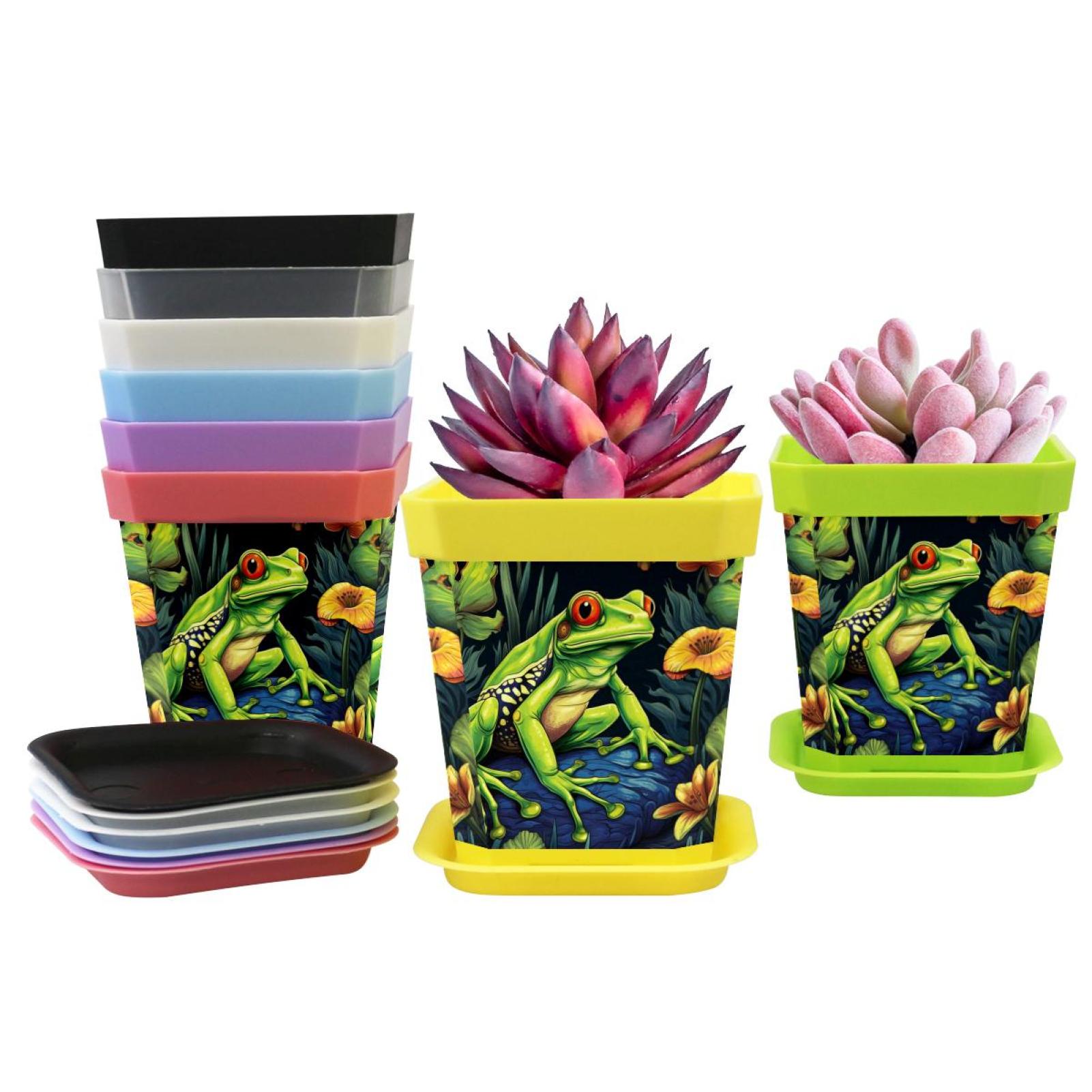 Frog Insect Caribbean Planter 8PCS - Lightweight Indoor Outdoor 8 ...