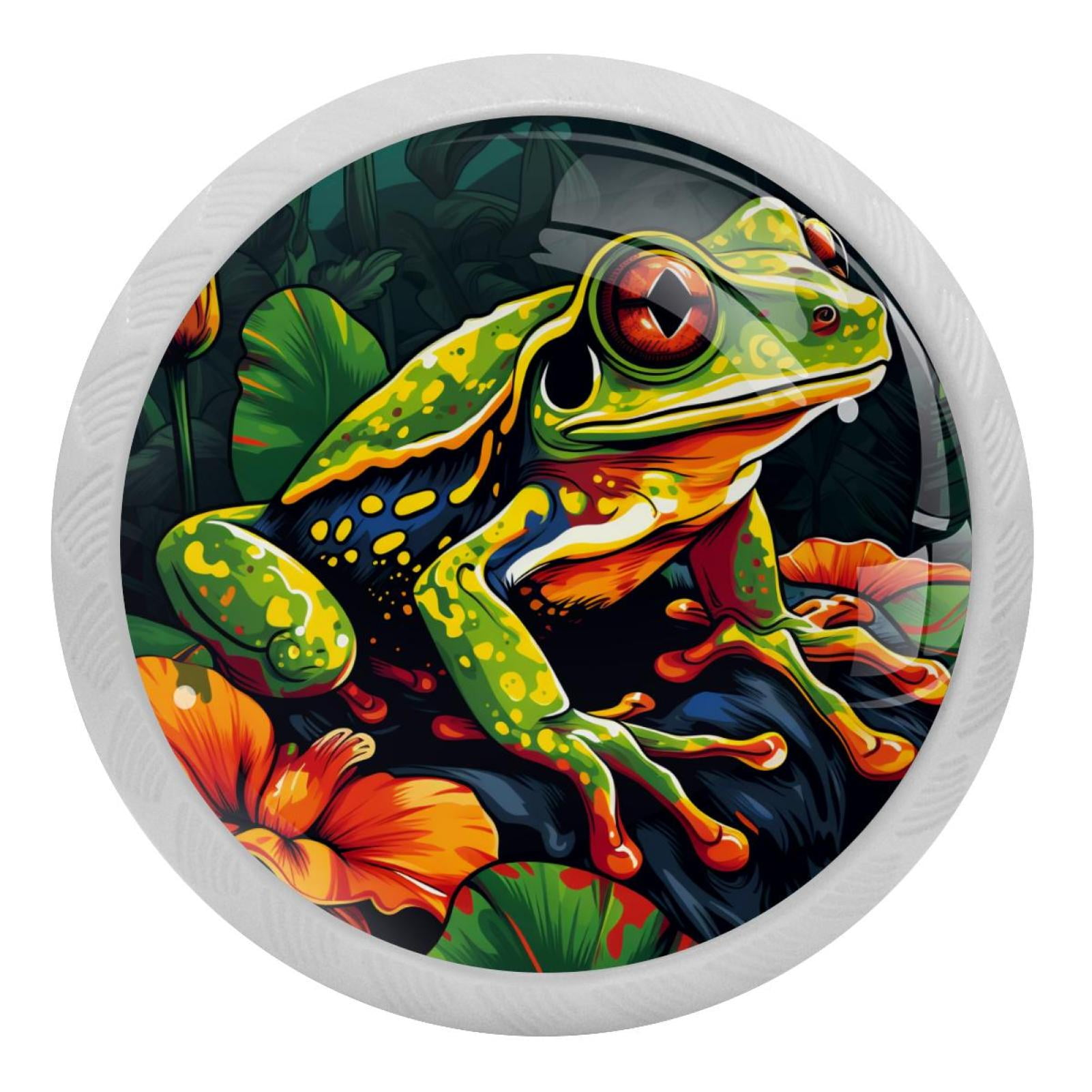 Frog Insect Pattern 4PCS Cabinet Knobs Pulls Fluorescent Drawer Handle ...