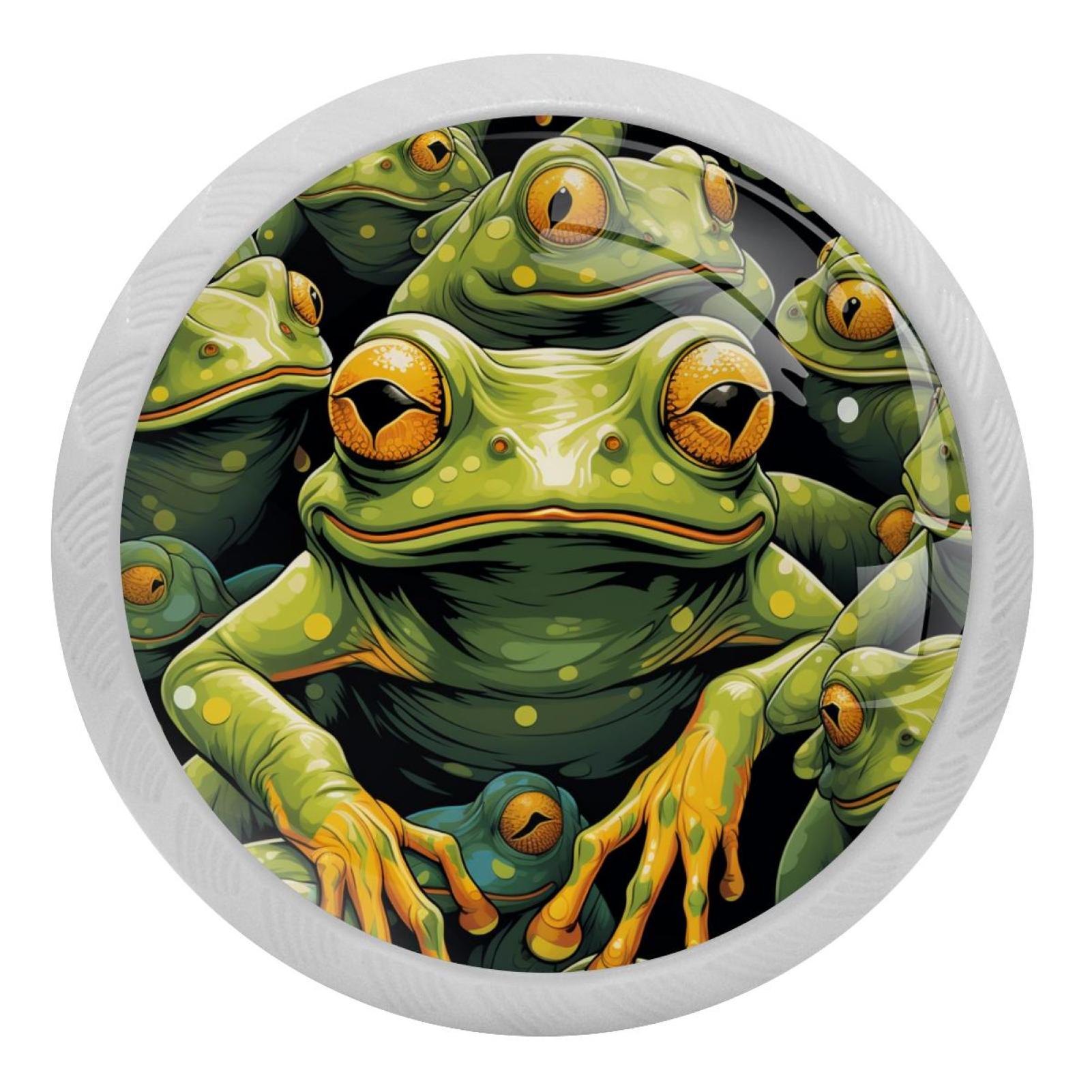 Frog Insect Pattern 4PCS Cabinet Knobs Pulls Fluorescent Drawer Handle ...