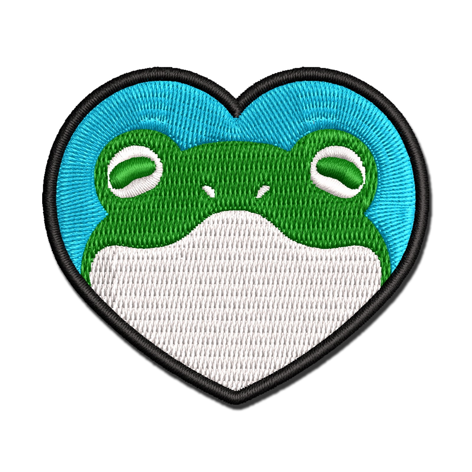 Frog Inside of Heart Applique Multi-Color Embroidered Iron-On Patch - 2 ...