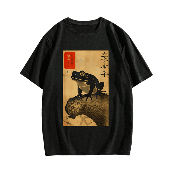Frog Japanese Retro Style Cotton casual T-shirt - Walmart.com
