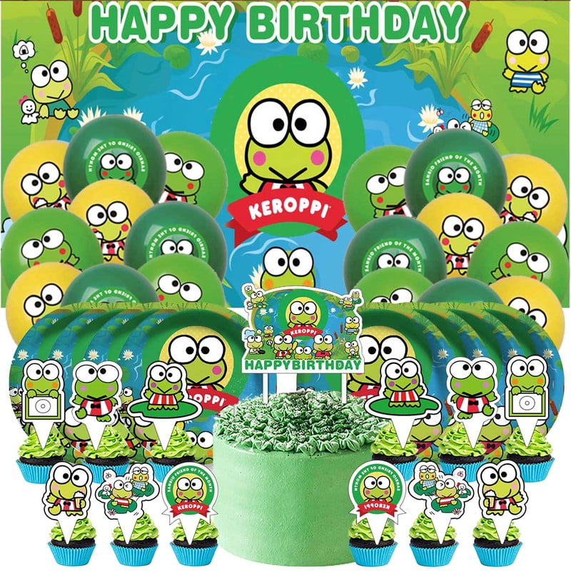 Frog Keroppi Balloons Tableware Party Supplies Decor Birthday Cake ...