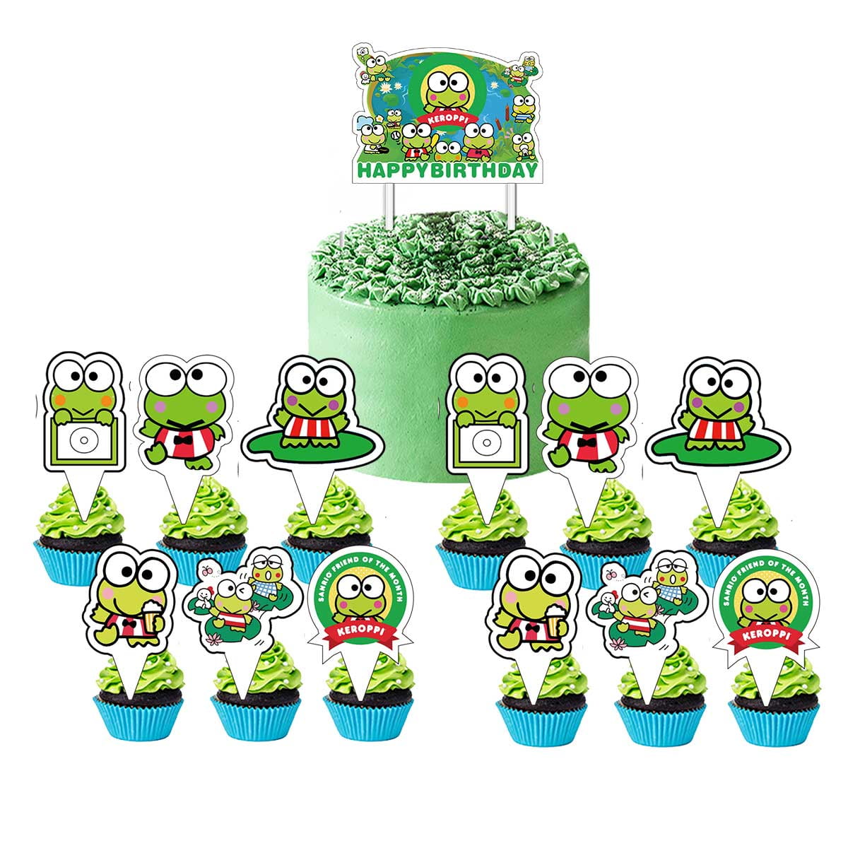 Frog Keroppi Cake Topper CupcakeS Set Birthday Party Supplies ...