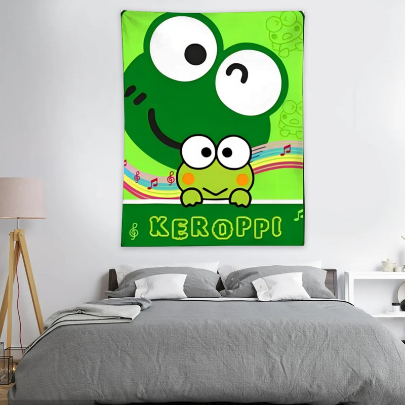 Frog Keroppi tapestry adds vibrant color and unique style to any room ...