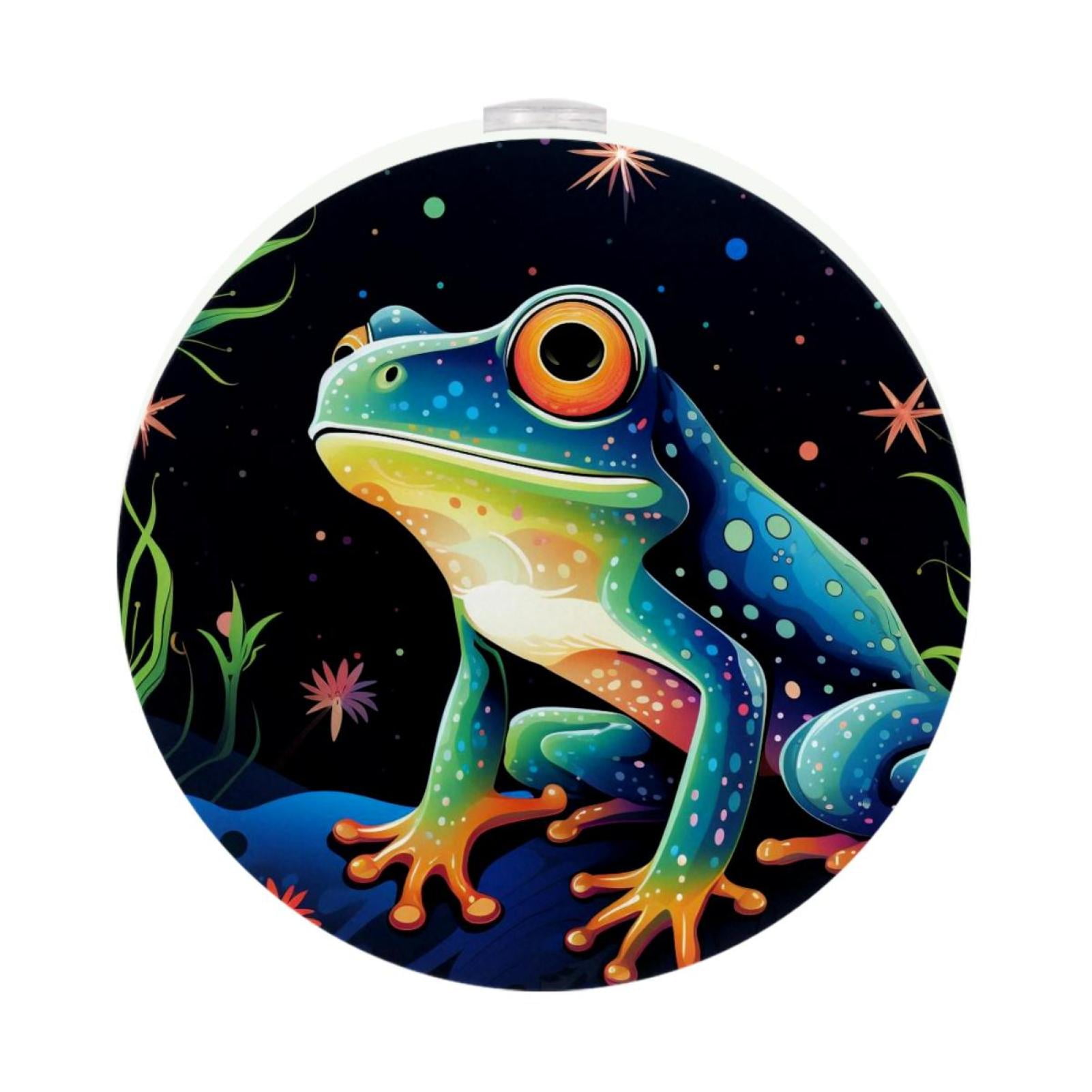 Frog LED Round Night Light - 2PCS, Dimmable Plug-in Nightlight with ...