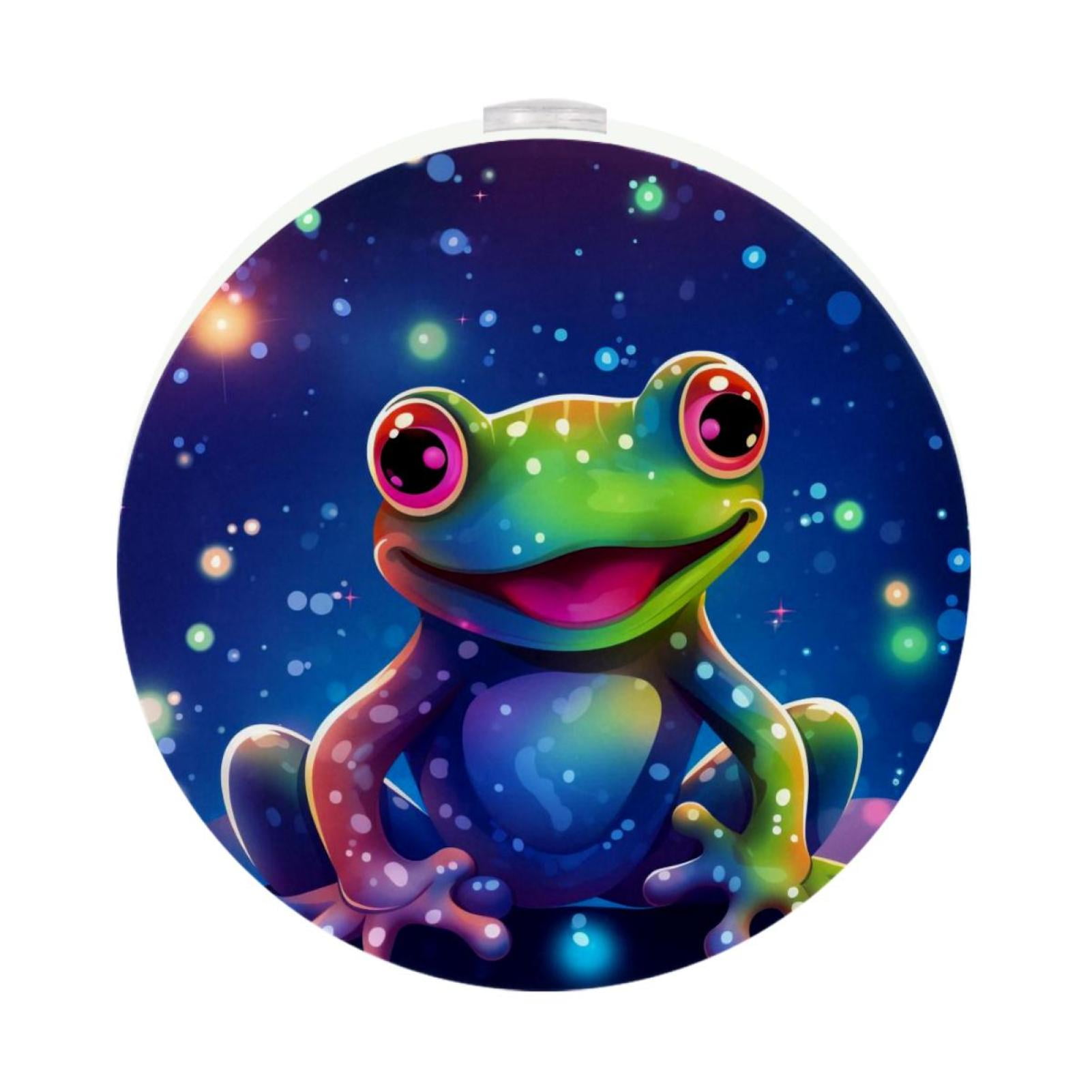 Frog LED Round Night Light- Set of 2, Portable Rechargeable Mini Circle ...