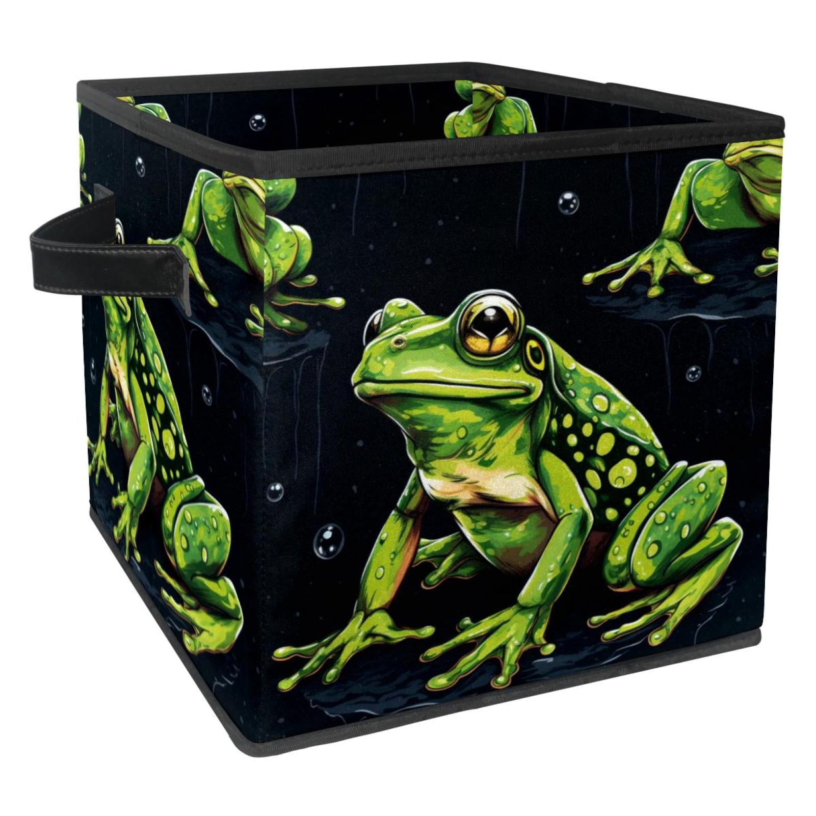 Frog Large Capacity Foldable Storage Basket with Handle 10.8"x10.5"x10 ...