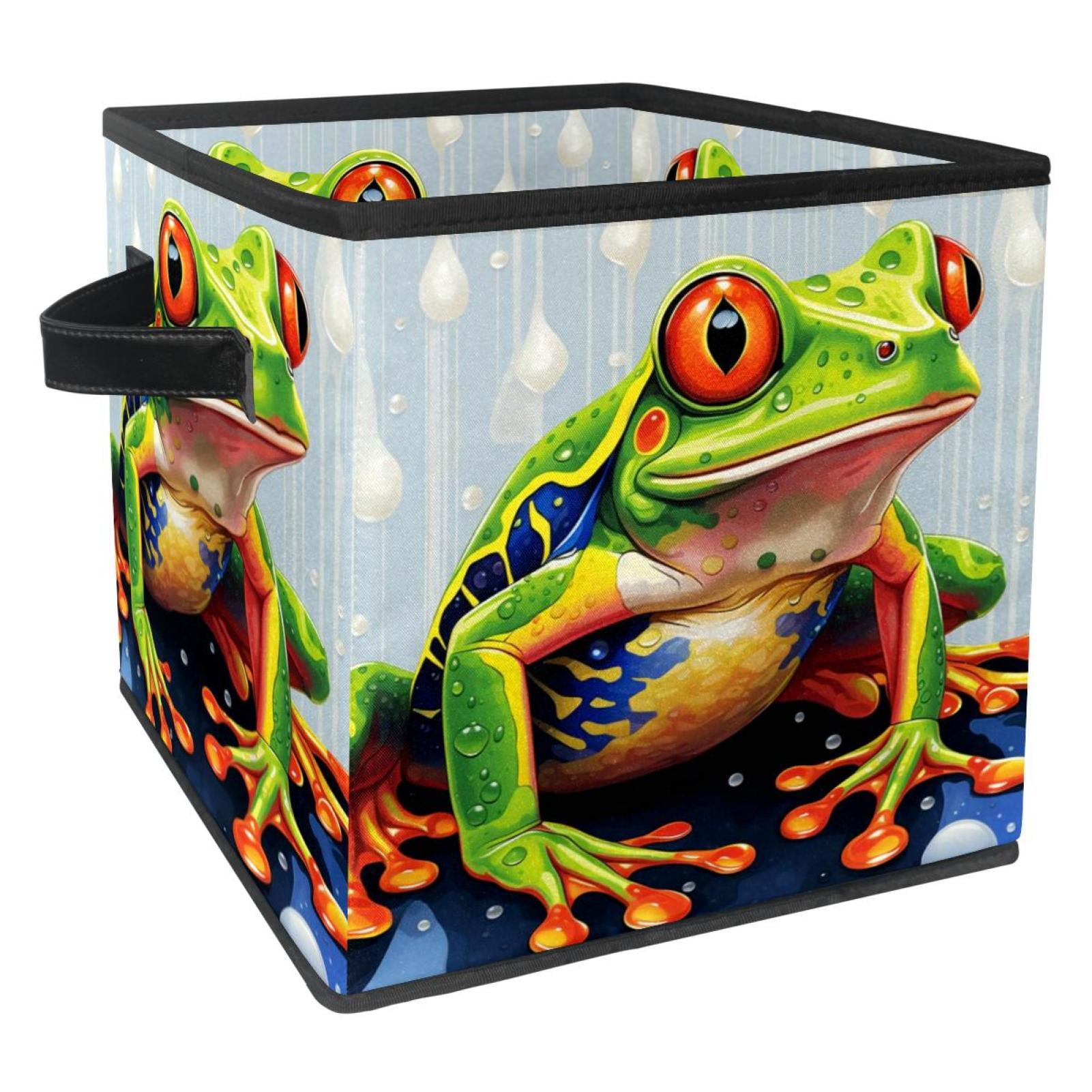 Frog Large Capacity Foldable Storage Baskets with Handle, 10.8"x10.5 ...