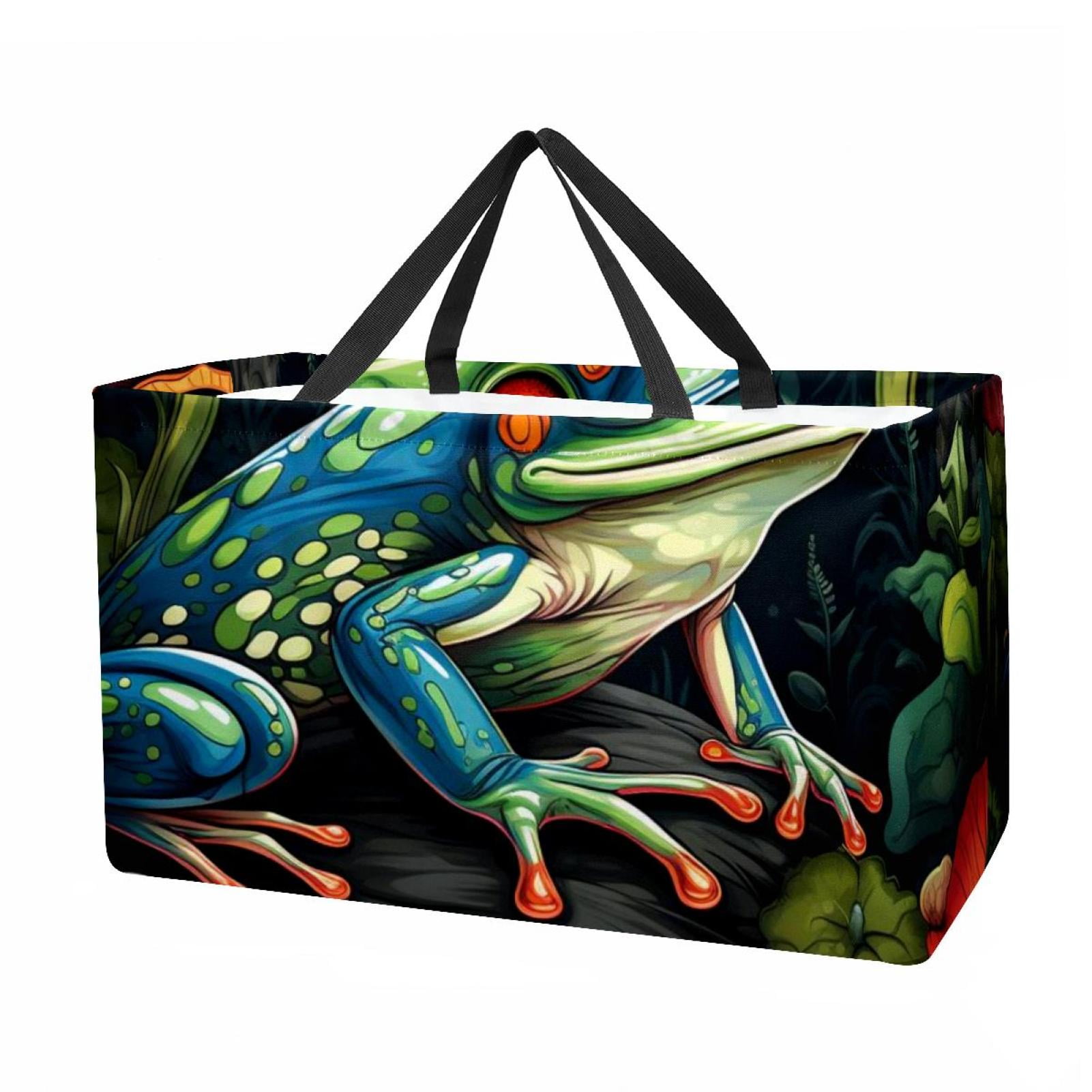 Frog Large Foldable Oxford Cloth Storage Basket - Versatile Grocery ...