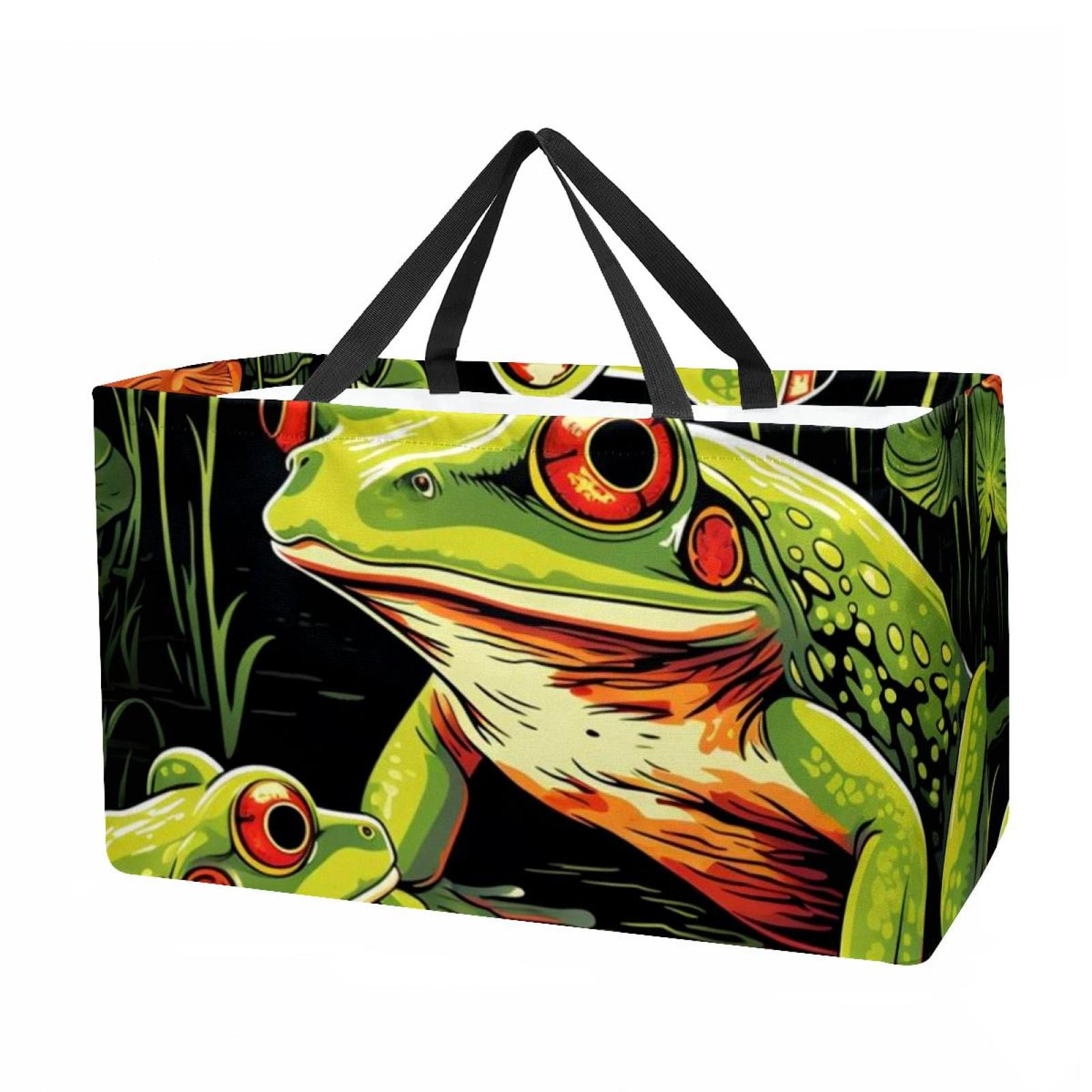 Frog Large Foldable Oxford Cloth Tote Bag Cube Organizer Collapsible ...