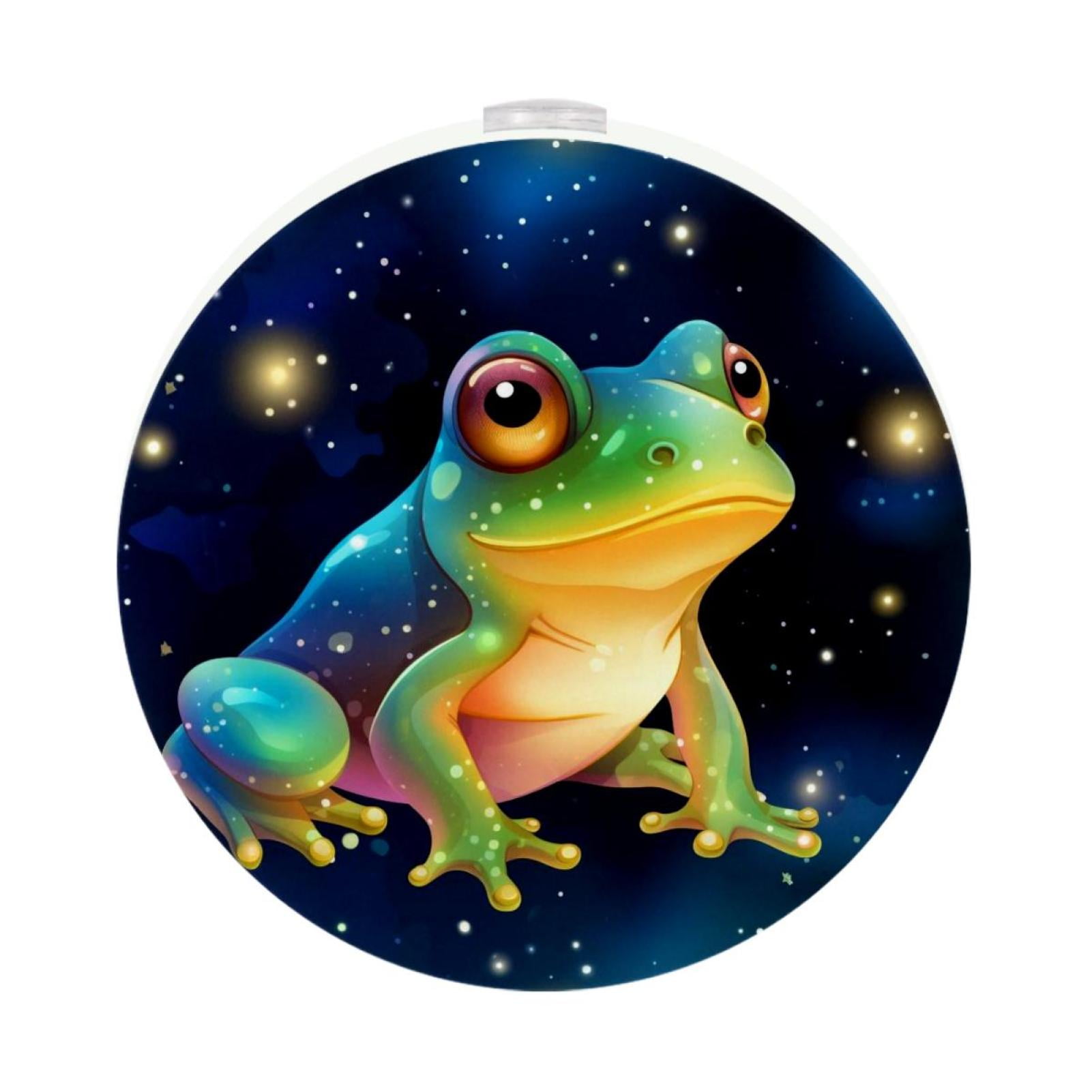 Frog Led Round Night Light-2pcs Set, Battery Powered Mini Portable Soft ...