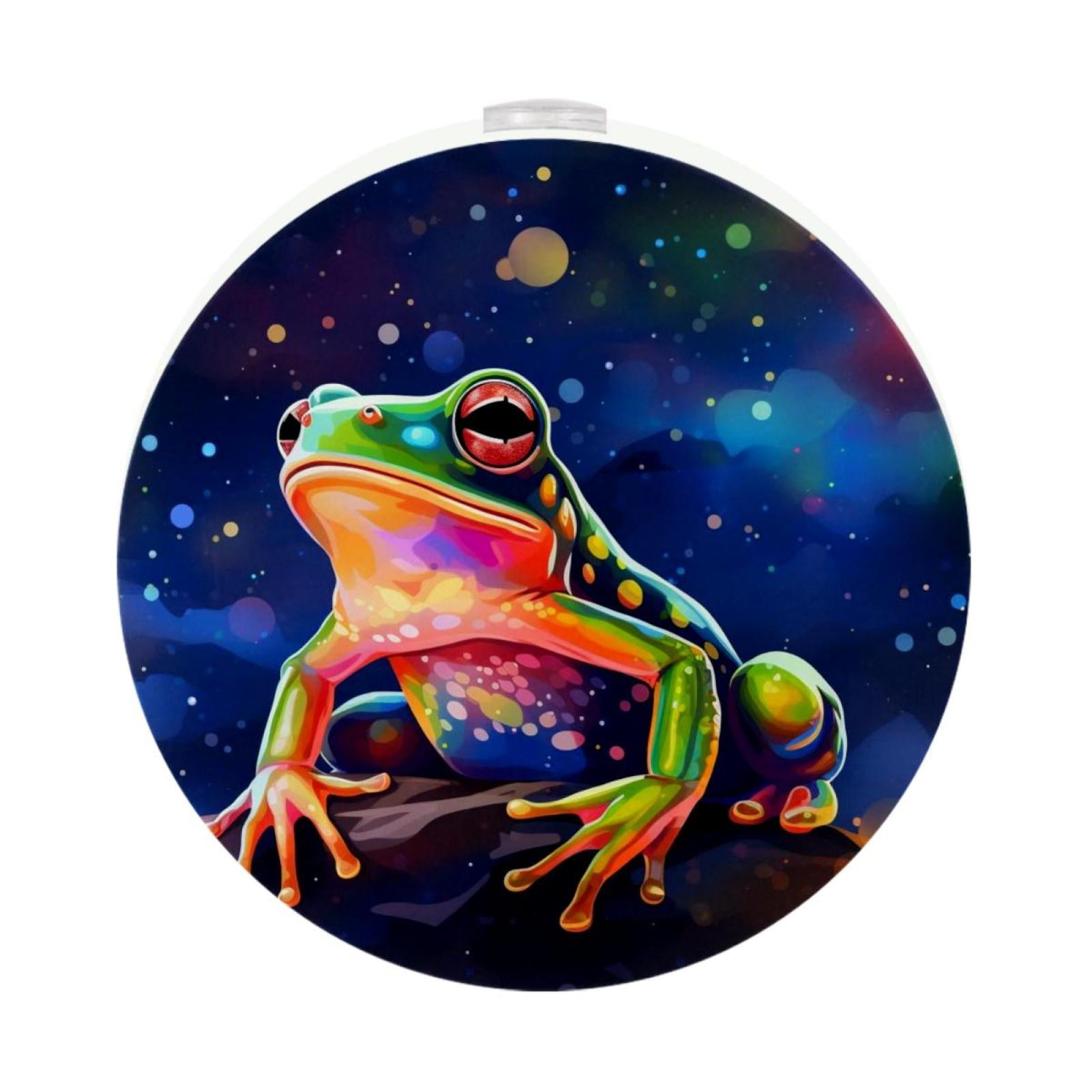 Frog Led Round Night Light-2pcs Set, Battery Powered Mini Portable Soft ...