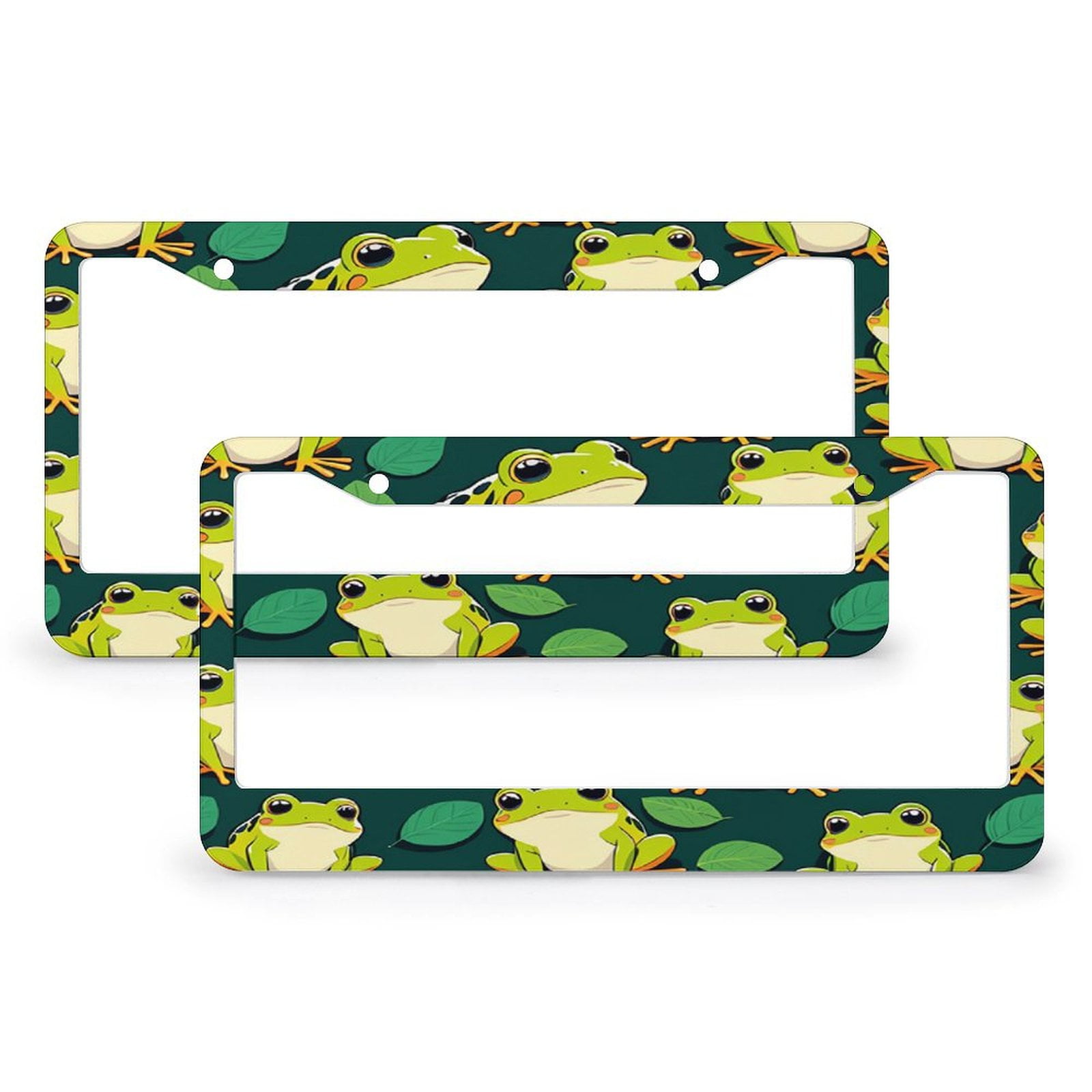 Frog License Plate Frame - 2 Pack Aluminum License Plate Holder Covers ...