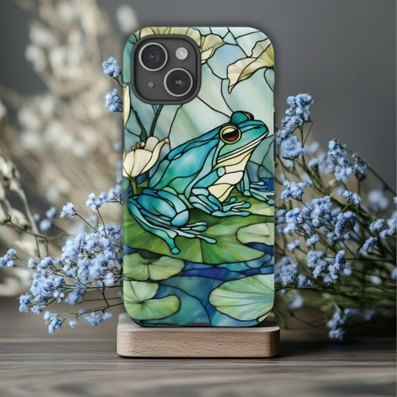 Frog Lily Pad Stained GlCase With Blue Green Nature Art for iPhone 17 ...