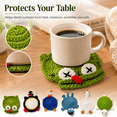 Frog & Lizard Crochet Animal Coasters, Cute 3D Amigurumi Handmade Mug ...