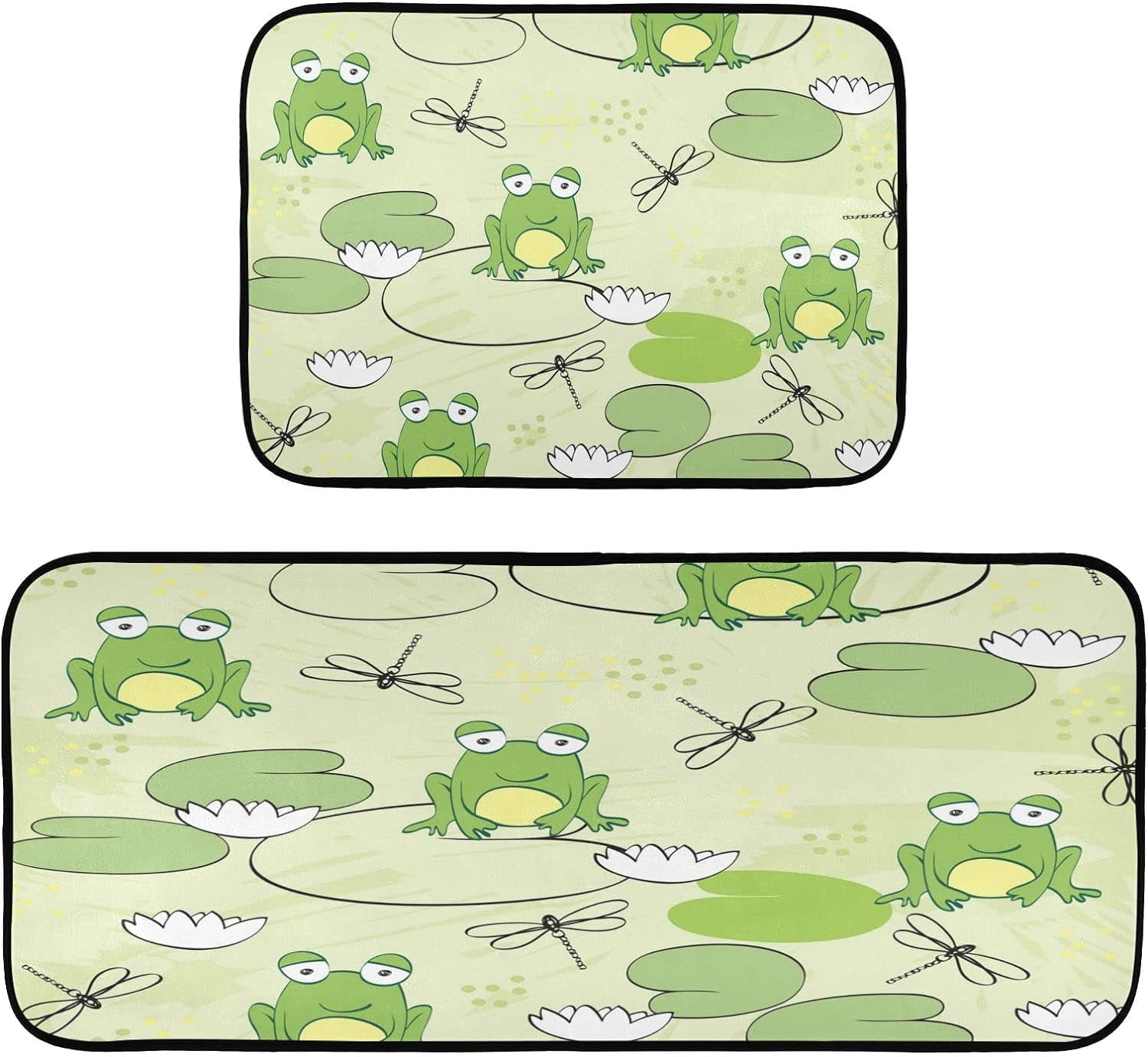 Frog Lotus Dragonfly Anti Fatigue Mats for Kitchen Floor, Set of 2 Non ...